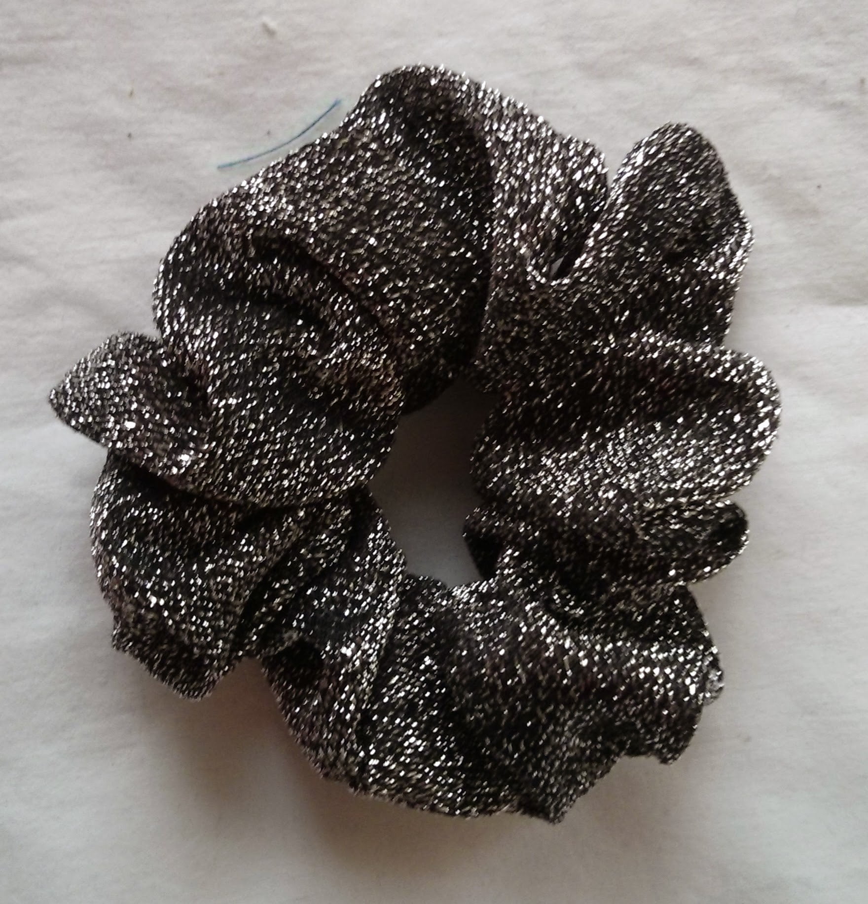 Black and Silver Sparkly Hair Scrunchies-Regular - Made in the USA ...