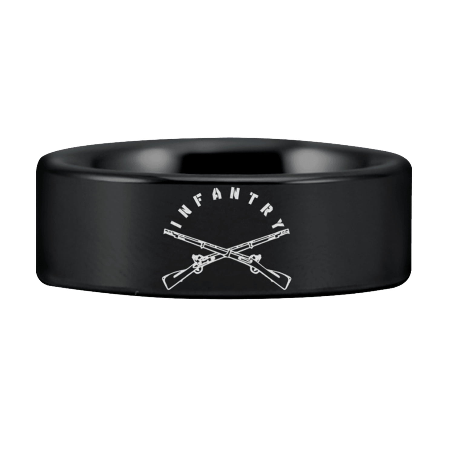 Black and Silver Tungsten Infantry Ring - Walmart.com