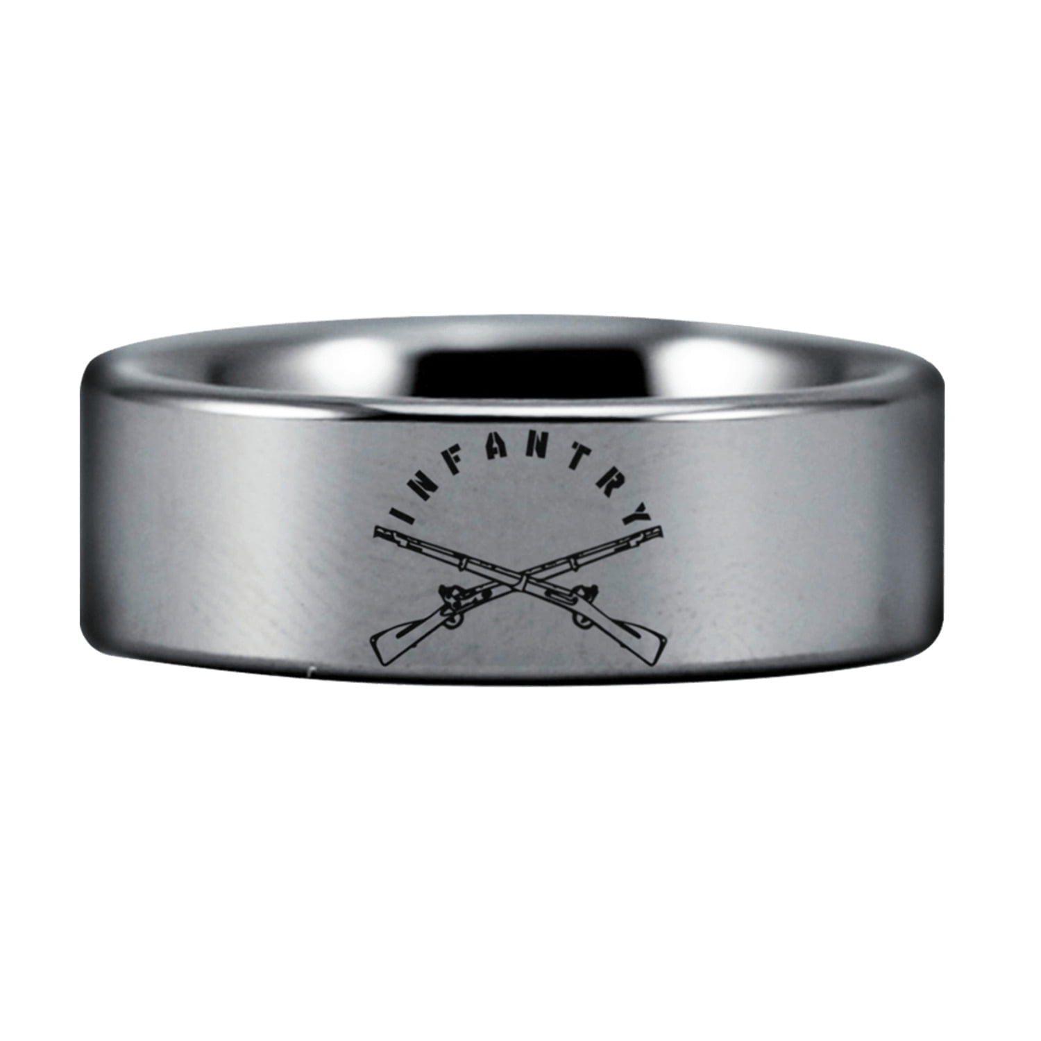 Black and Silver Tungsten Infantry Ring - Walmart.com