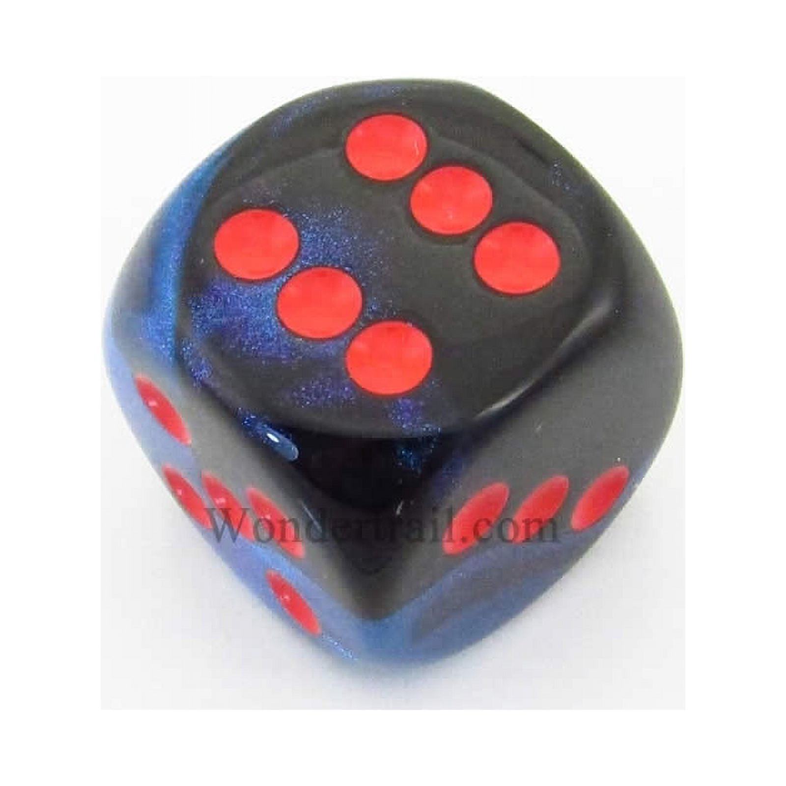 Black and Starlight Gemini Die with Red Pips D6 30mm (1.18in) Pack of 1 ...