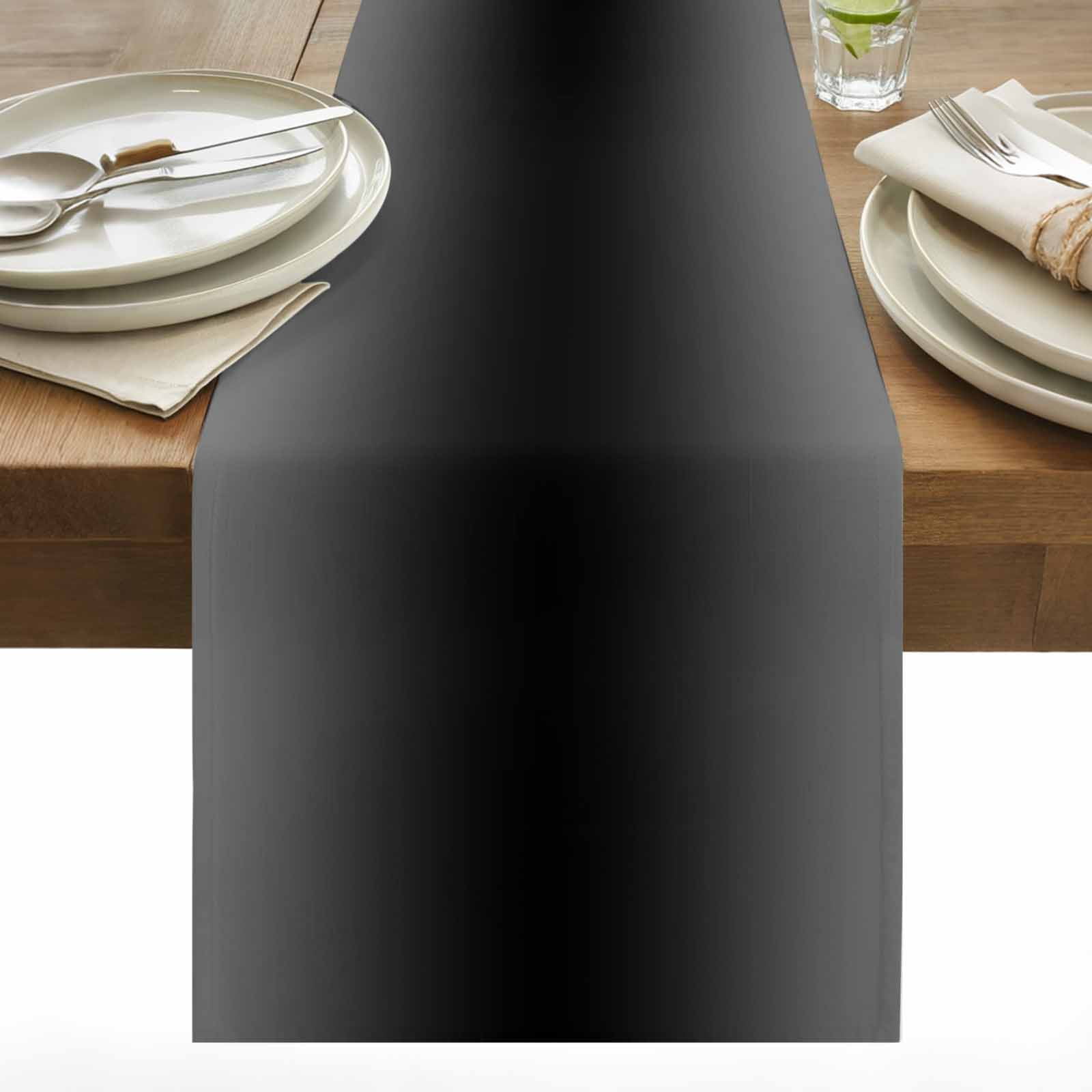 Black and Table Runner 13x36 inch Grey Gradient Cotton Linen Dining ...