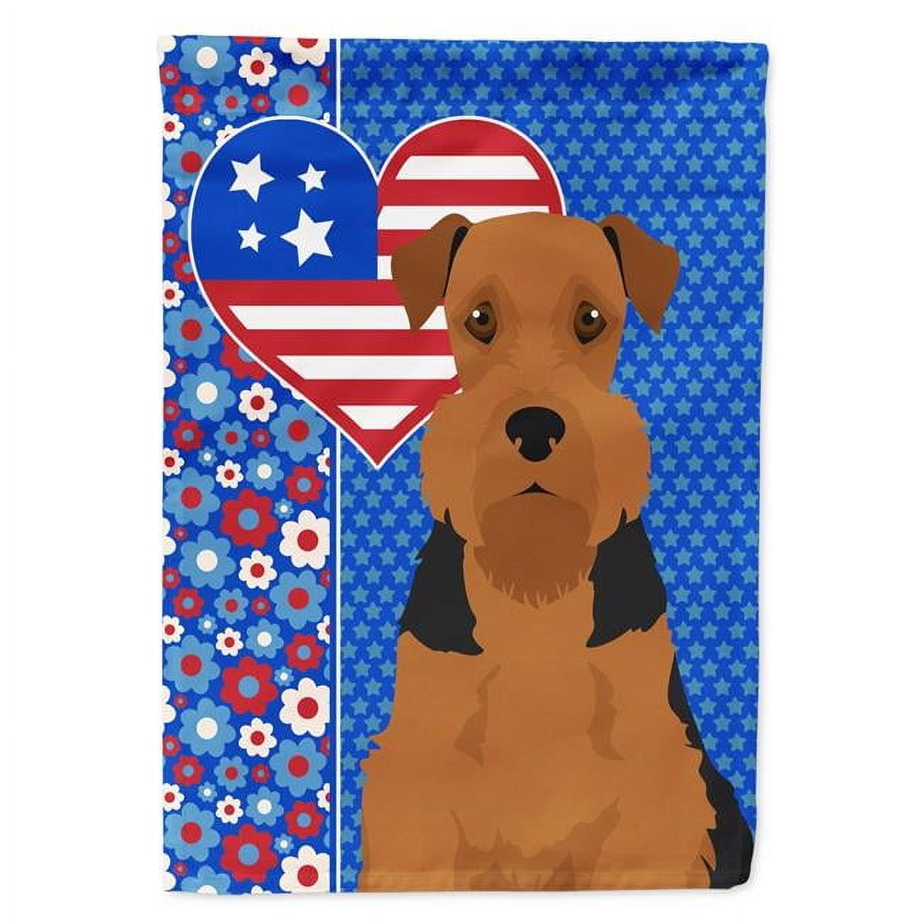 Black and Tan Airedale Terrier USA American Flag Canvas House Size ...