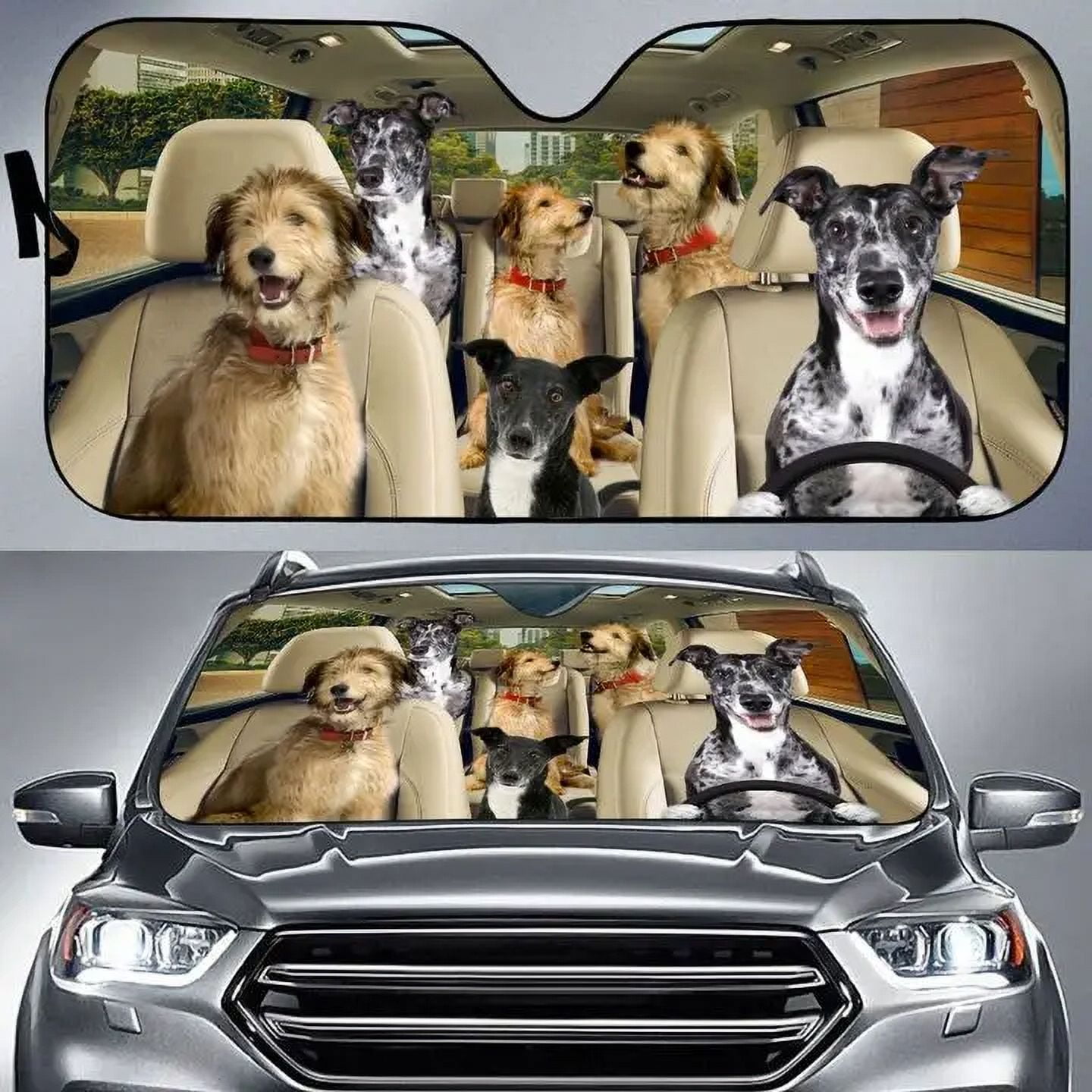 Black and Tan Coonhound Driver Car Sun Shade Pet Family Auto Front ...