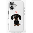 Black and Tan Dachshund Heart Cute Dog Art Phone Case for iPhone 17 16 ...