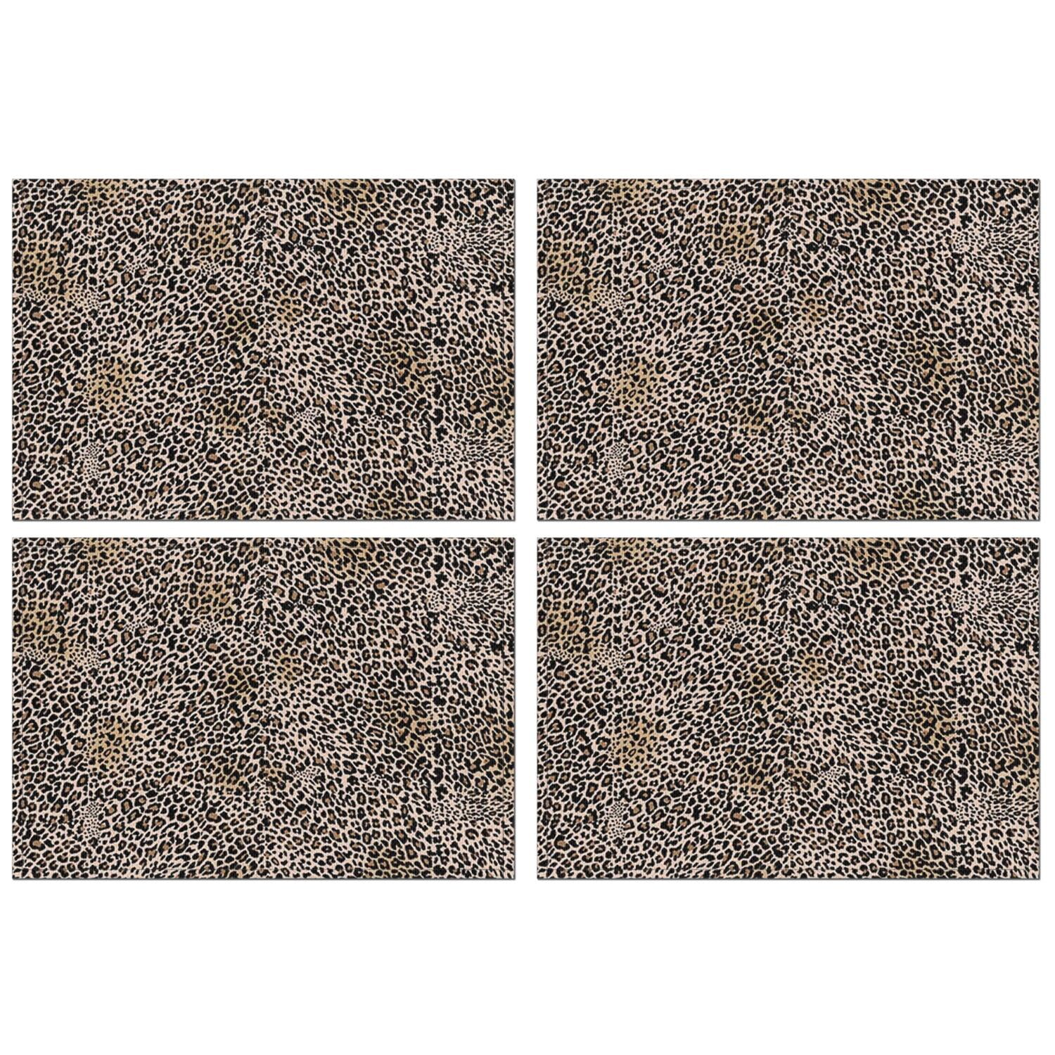 Black and Tan Leopard Print Summer Placemats Table Placemats Set Of 4 ...