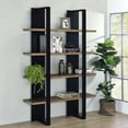 Black and Walnut 4-Shelf Bookcase - Walmart.com