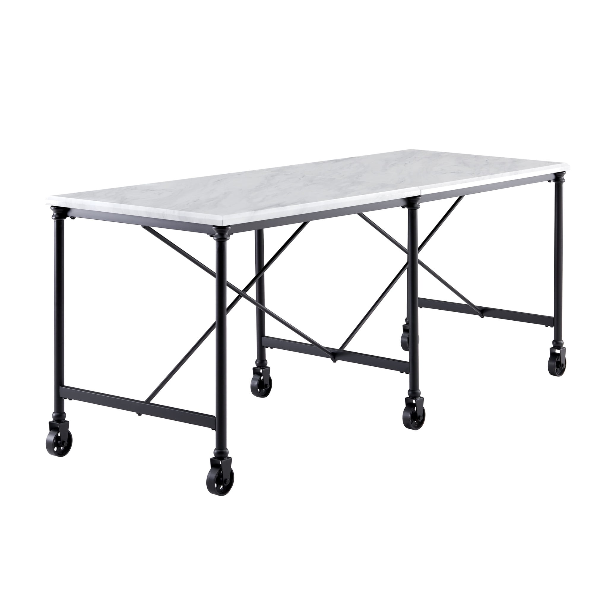 Black and White 70" Rolling Kitchen Island - Walmart.com