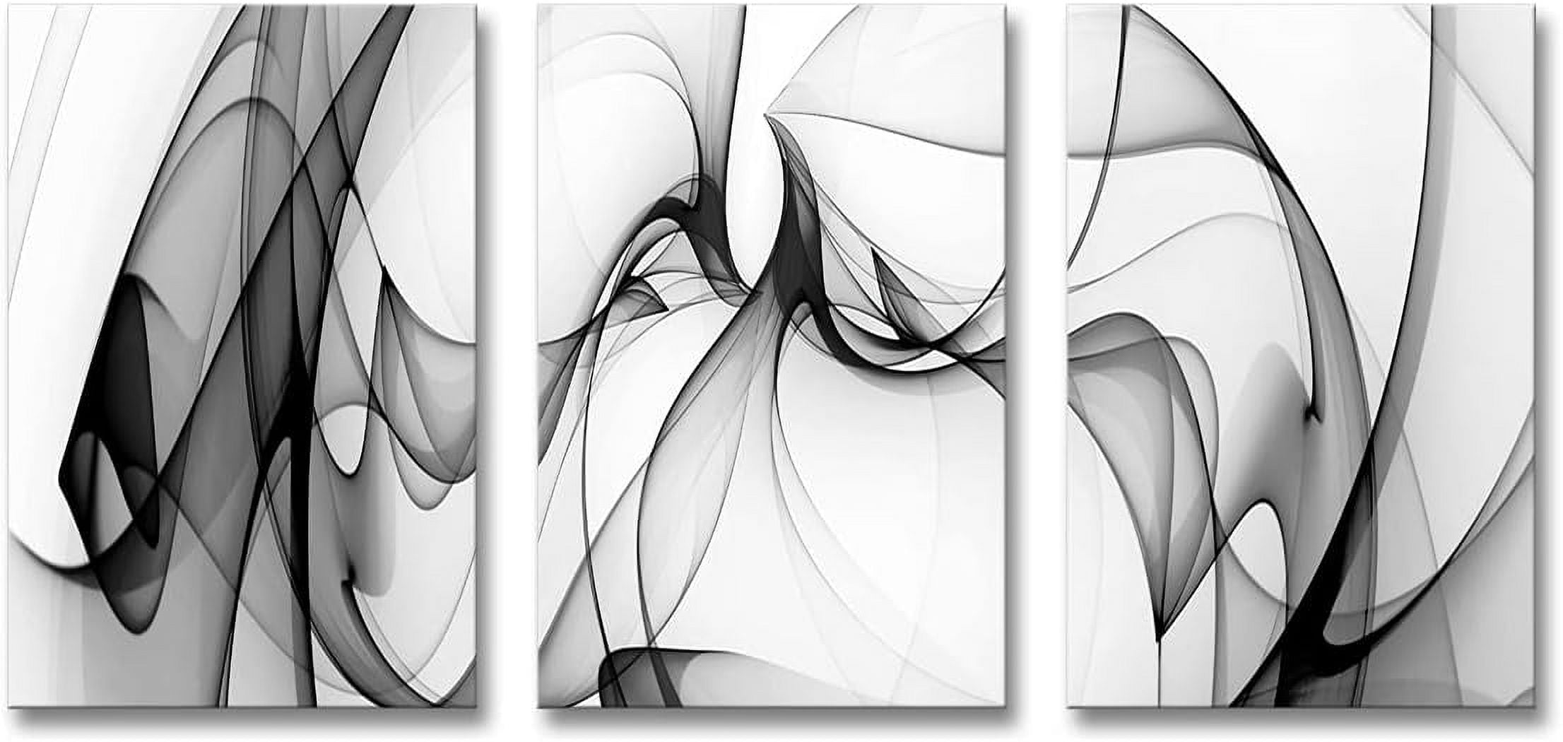 Black and White Abstract Line Art Canvas Print Painting Modern Wall ...