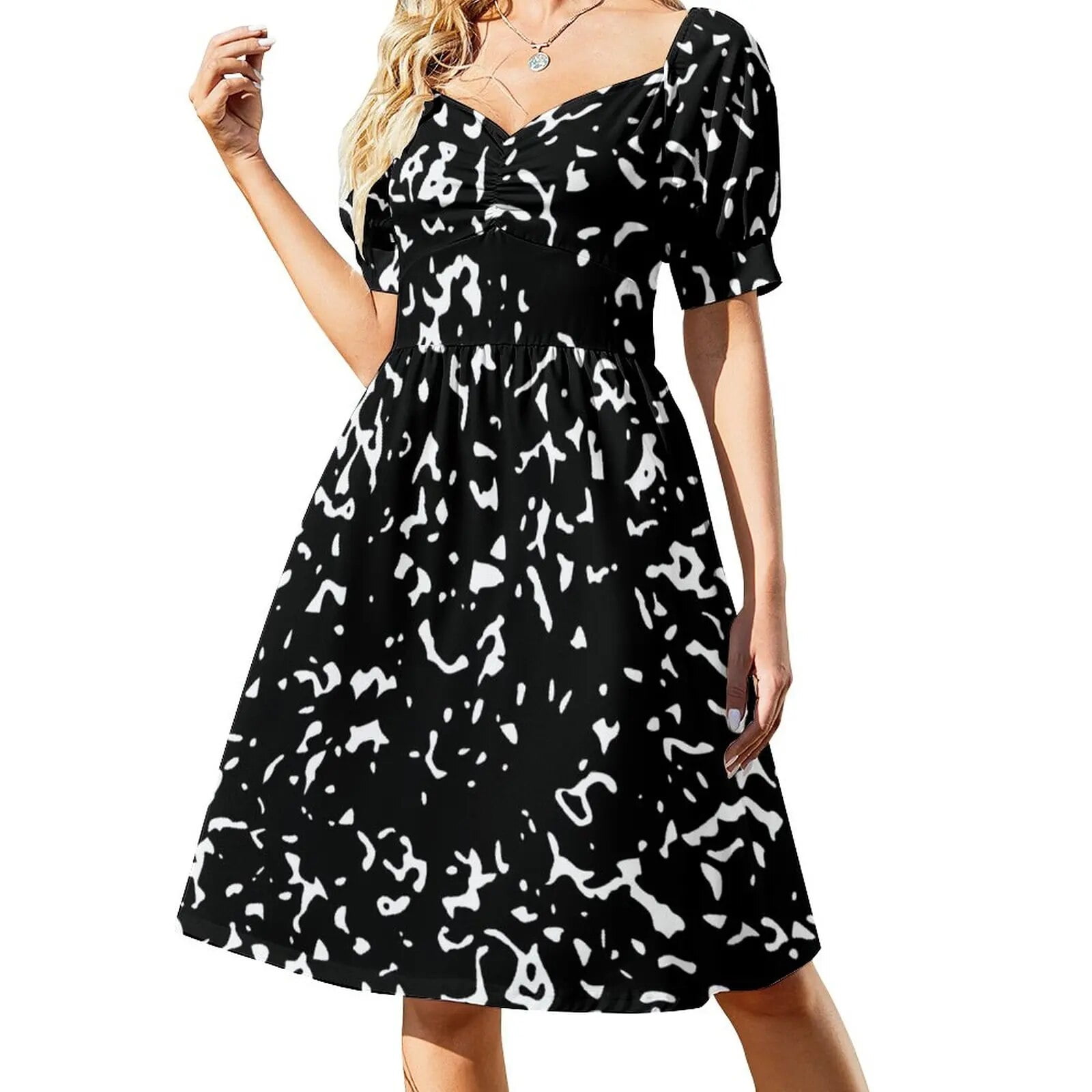 Black and White Abstract Pattern Dress evening dress ladies dress ...