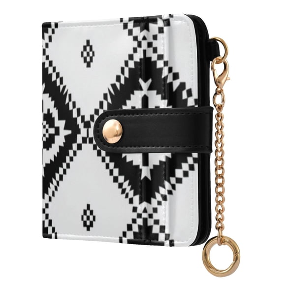 Black and White Art Squares Women's Wallet PU Leather Card Cases RFID ...