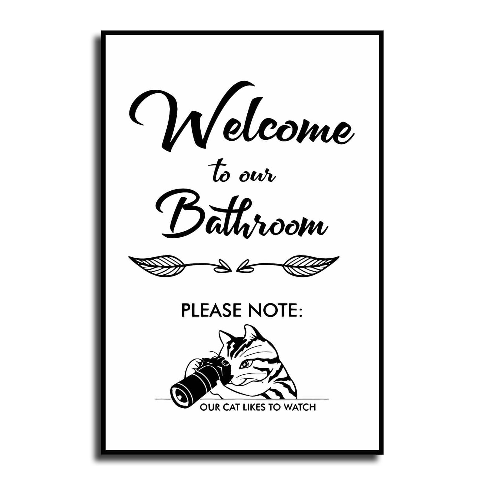 Black and White Bathroom Poster Funny Bathroom Quote Wall Art Cute Canvas Print Wall Decor ...