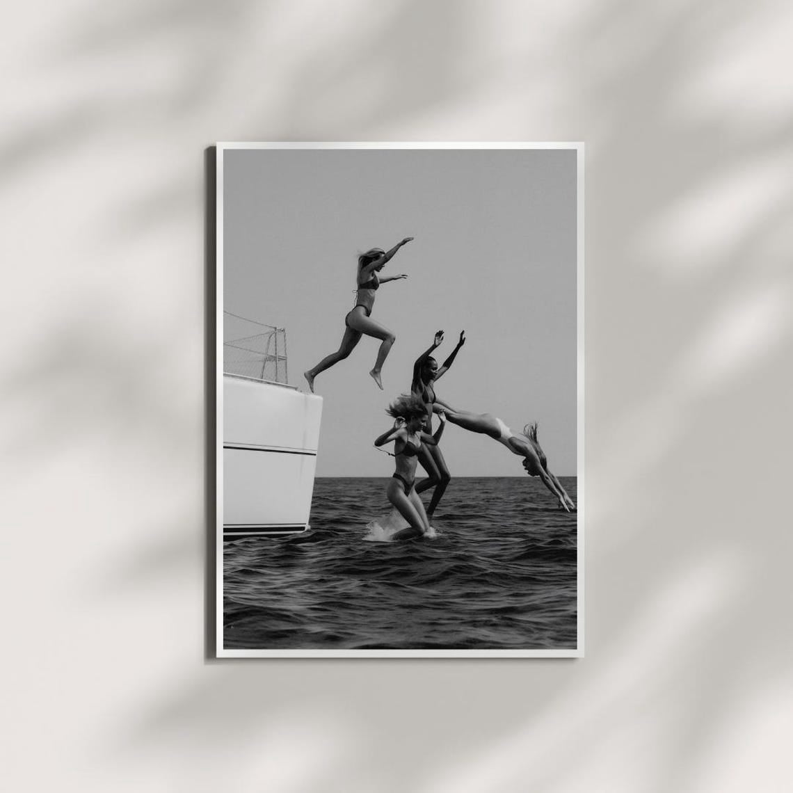 Black and White Beach Photography Aesthetic Ocean Wall Art Minimalist ...
