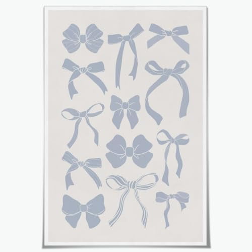 Black and White Bow Pictures Coquette Trendy Canvas Wall Art Preppy ...