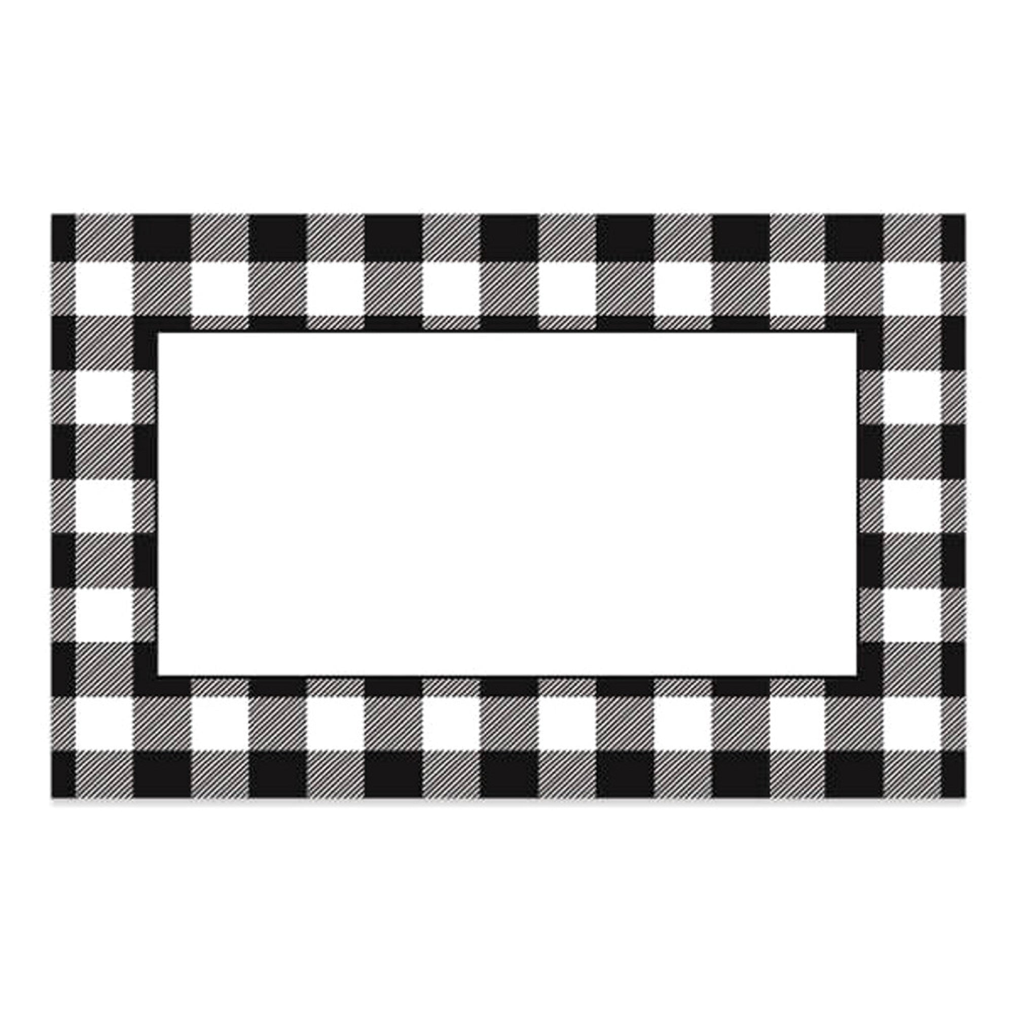 Black and White Buffalo Plaid Enclosure Cards/Gift Tags - 3-1/2in. x 2 ...