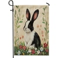 Black and White Bunny Garden Flag, Double Sided Outdoor Yard Flag ...