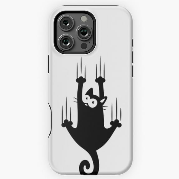 Black and White Cat Hanging On Funny Tuxedo Cat Phone Case for iPhone ...