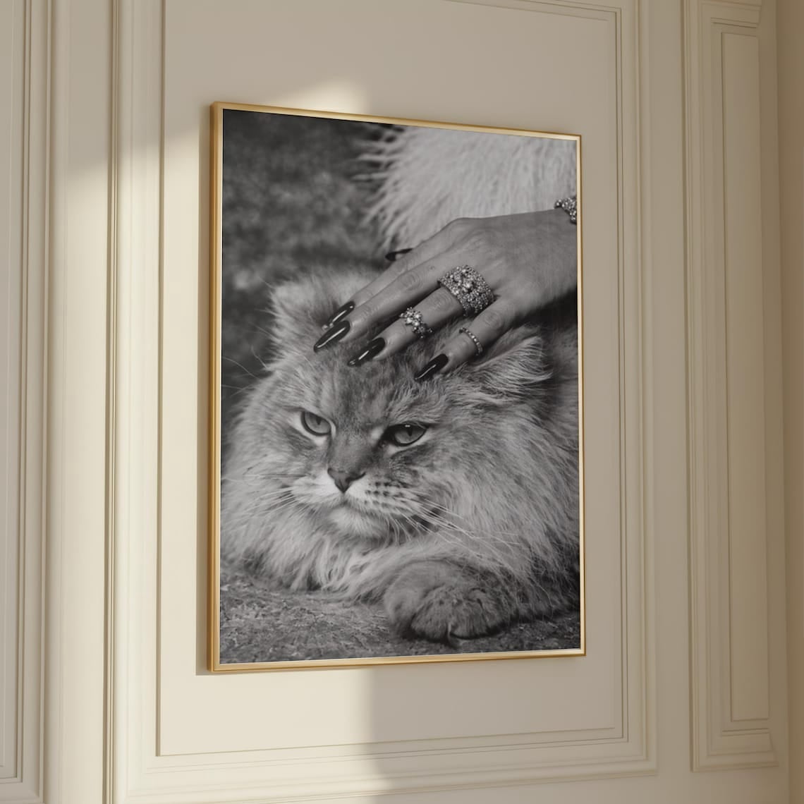 Black and White Cat Minimal Pet Poster Unframed Paper Print - Walmart.com