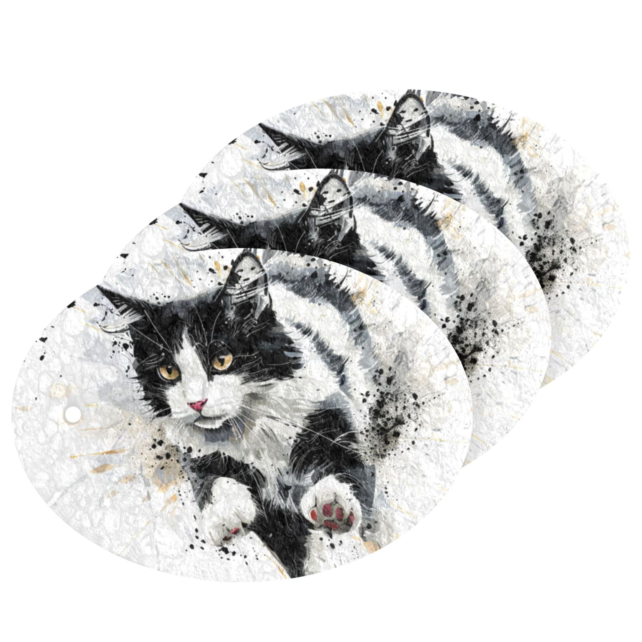 Black and White Cat Run 3 Pack Dish Sponges Bulk Natural Sponges ...