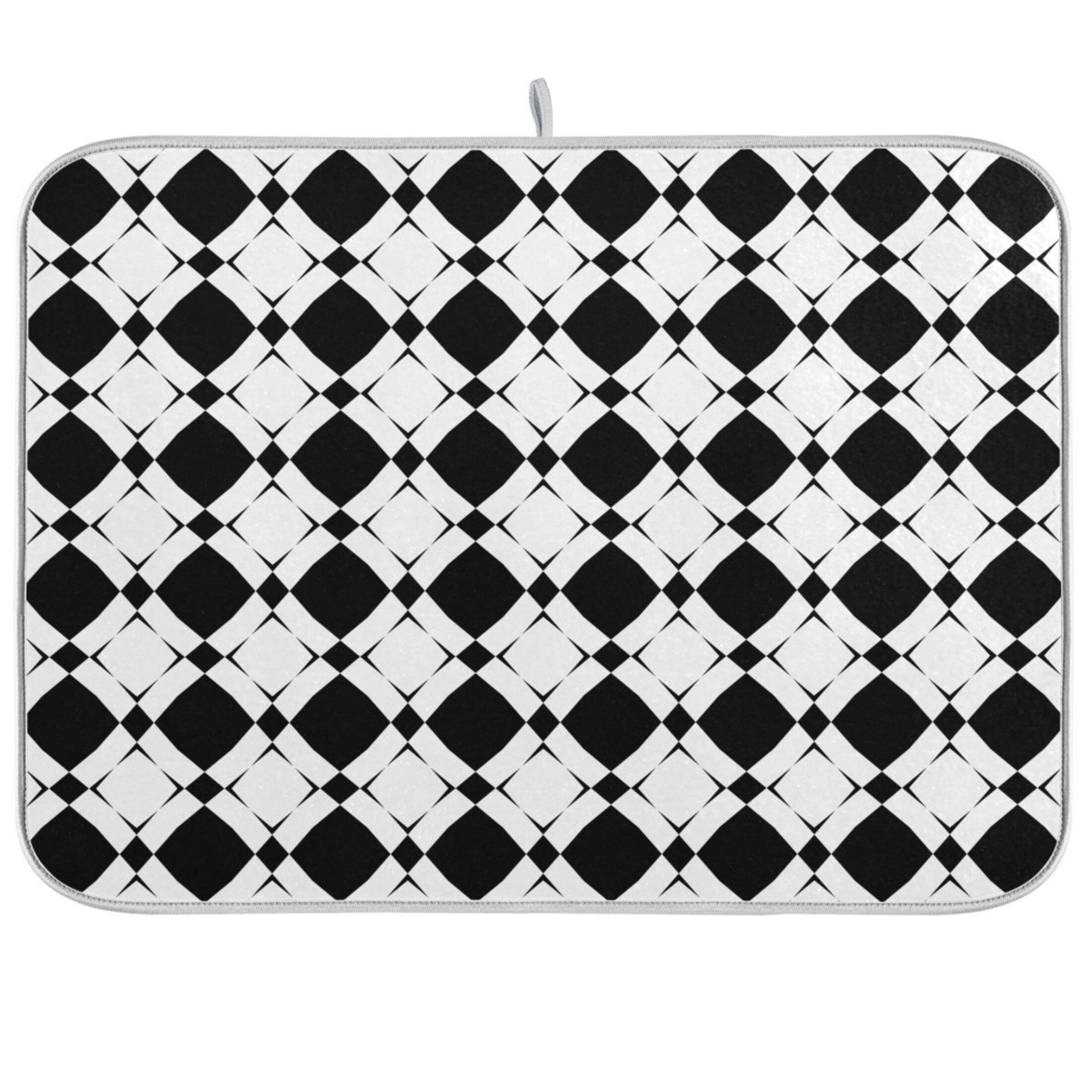 Black and White Checked Dish Drying Mat Microfiber Kitchen Mats Large ...