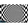 Black and White Checkered 3D Visual Effect Floor Rug Mat Bedroom Carpet ...