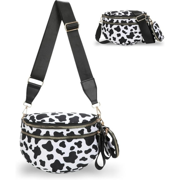 Black and White Checkered Crossbody Bag Bum Bag for Women, Checkered ...