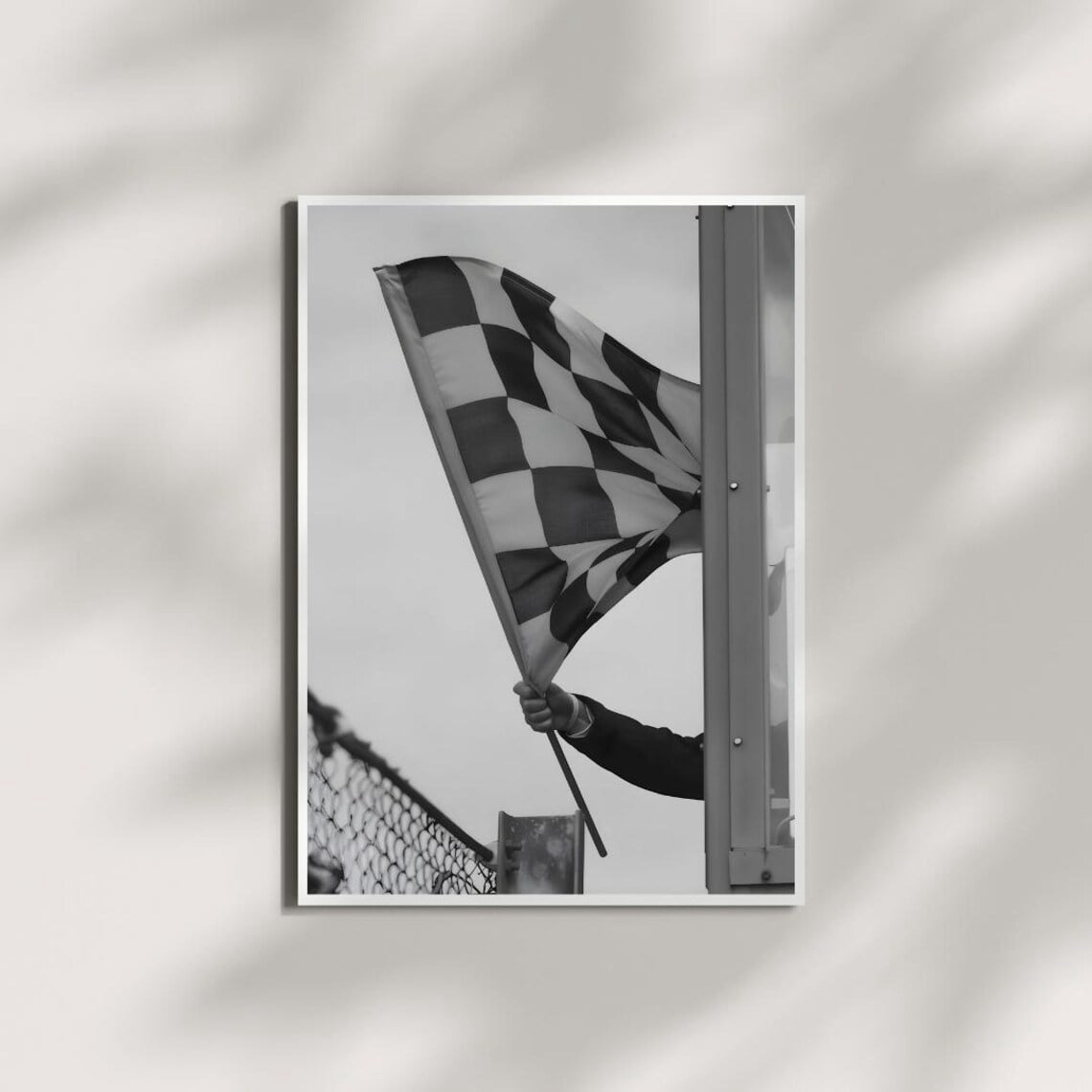 Black and White Checkered Flag Wall Art Racing Flag Minimal Motorsport ...