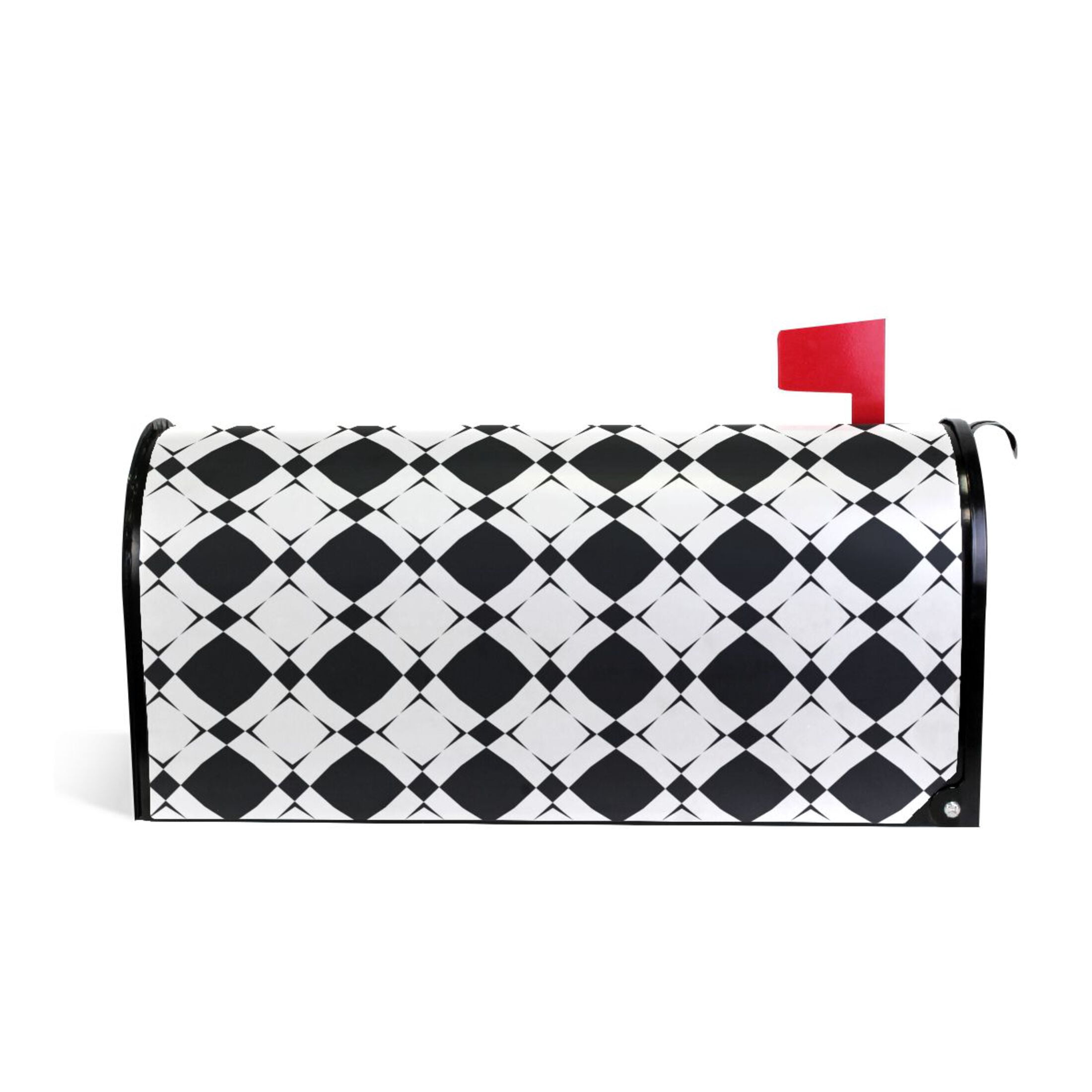 Black and White Checkered Magnetic Mailbox Covers 25.5" x20.8" Post Box ...