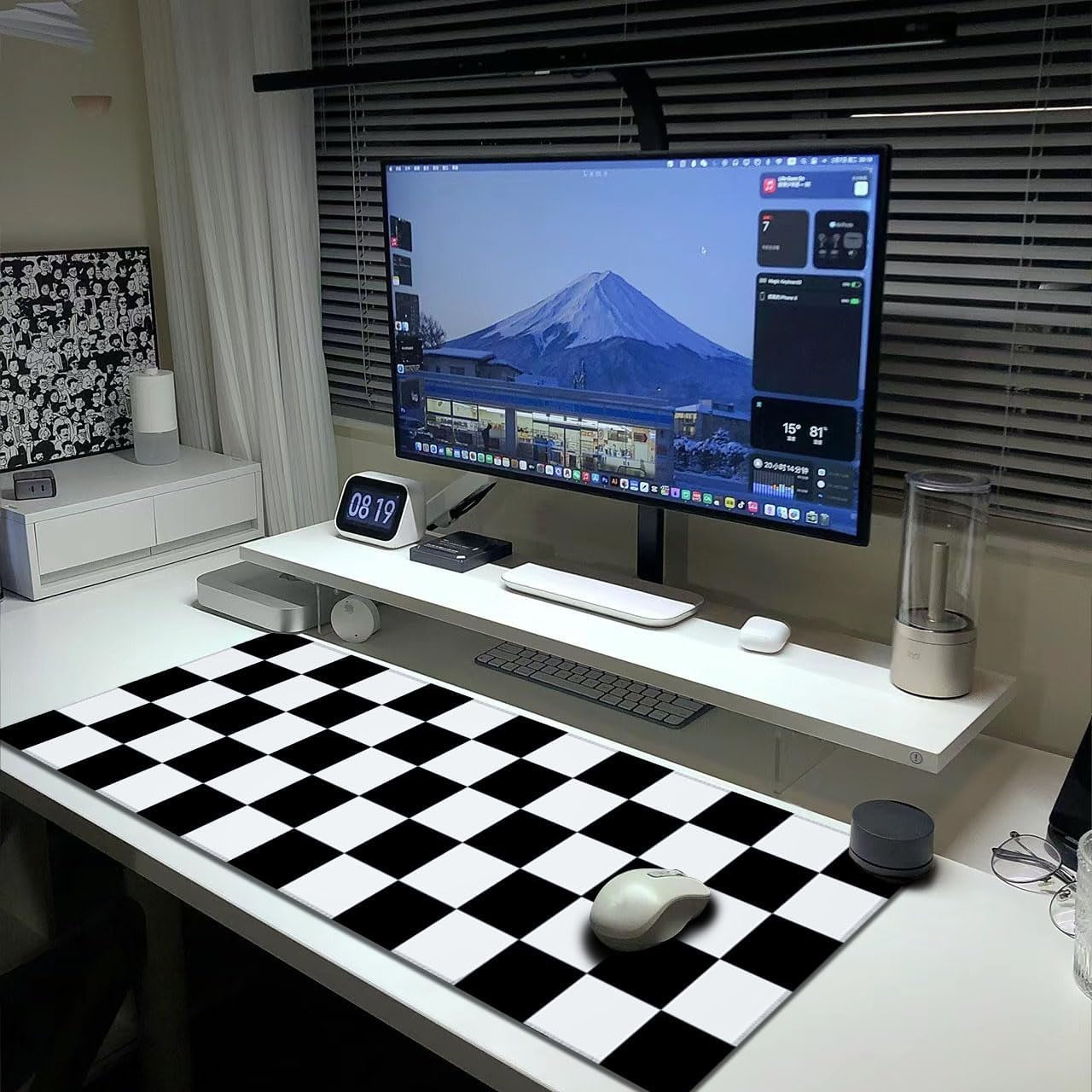 Black and White Checkered Mouse Pad Extended Large Gaming Mousepad XL ...