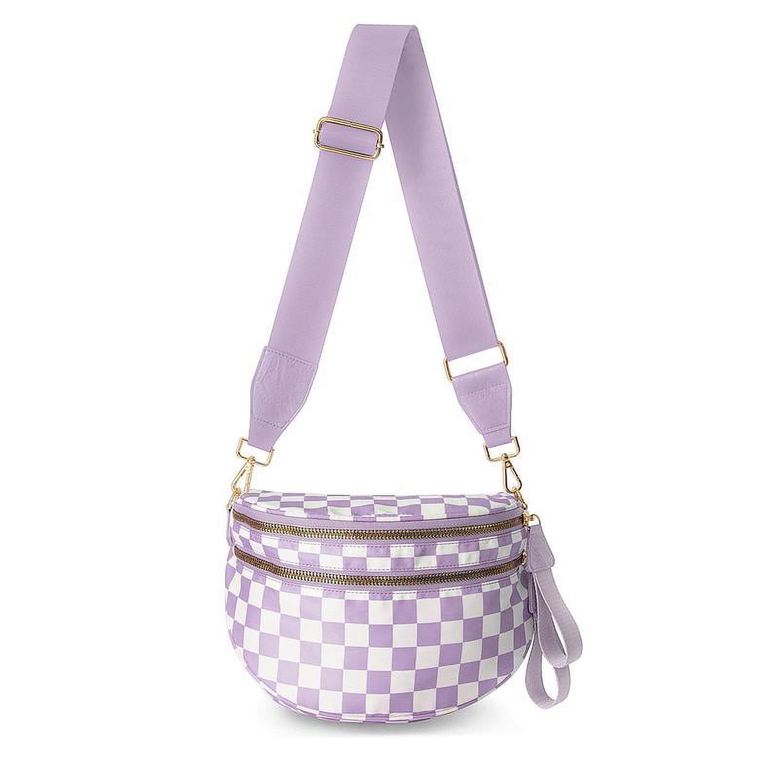 Black and White Checkered Nylon Bum Bag Plus Size Friendly Fanny Pack ...