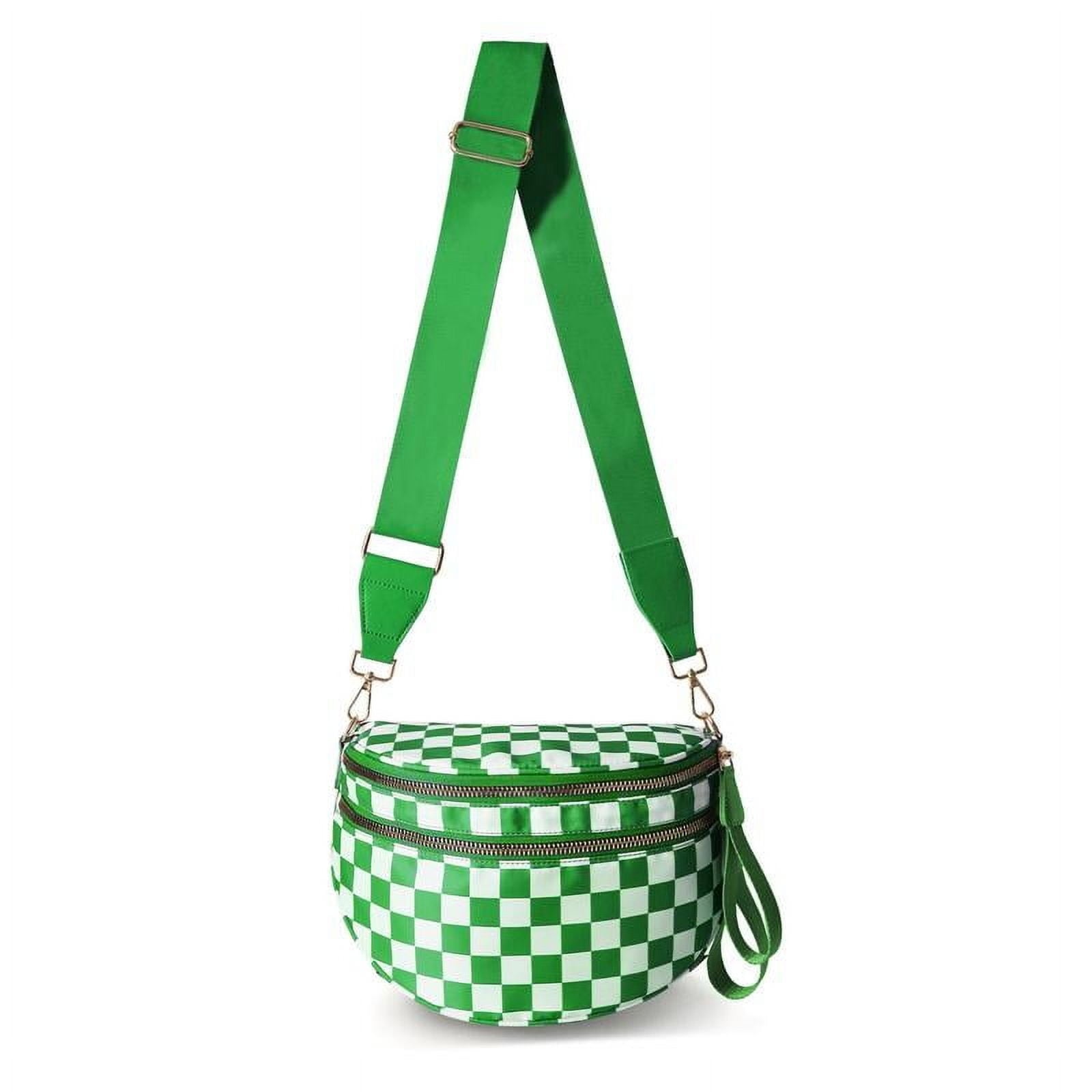 Black and White Checkered Nylon Bum Bag Plus Size Friendly Fanny Pack ...