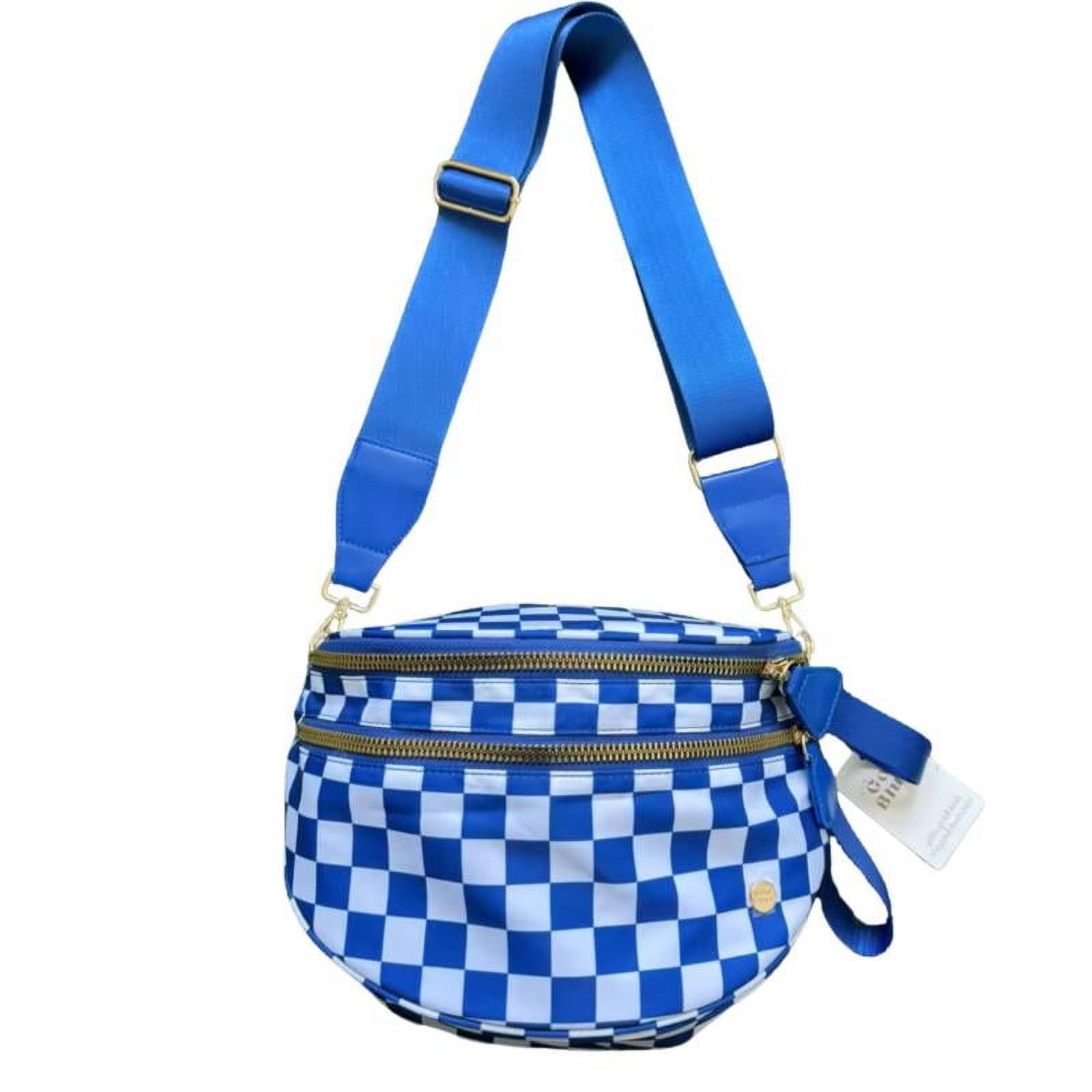 Black and White Checkered Nylon Bum Bag Plus Size Friendly Fanny Pack ...