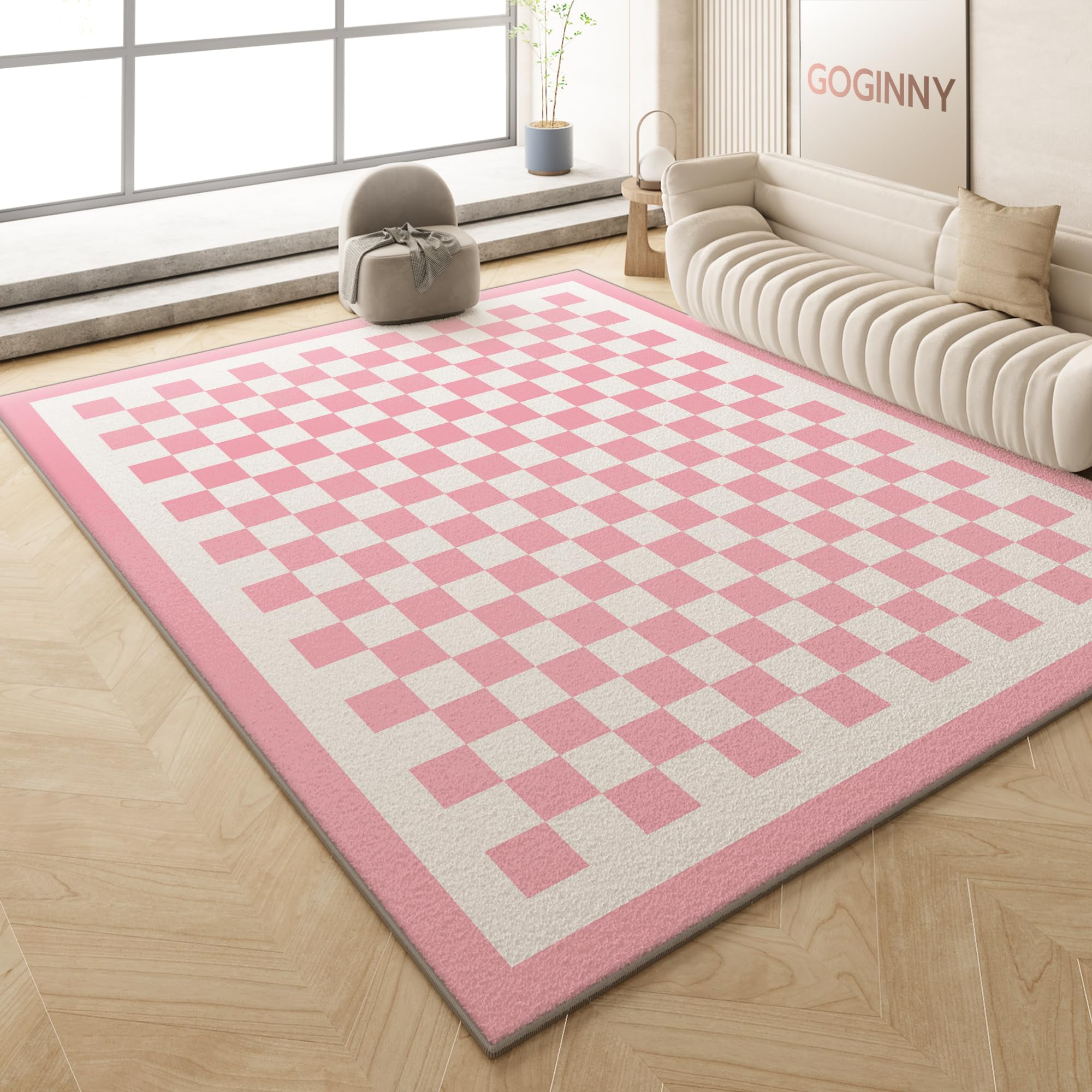 Black and White Checkered Rug Moroccan Checkerboard Carpet Home Living ...