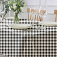 DurableDelights Black and White Checkered Vinyl Rectangle Tablecloth ...