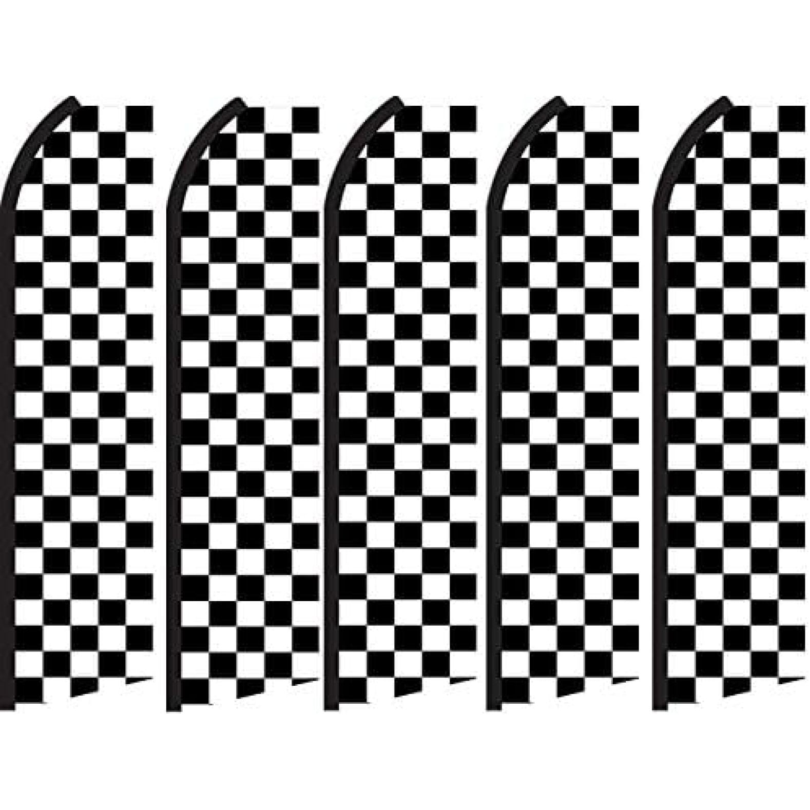 Black and White Checkers Standard Size Swooper Feather Flag Sign Pk of ...