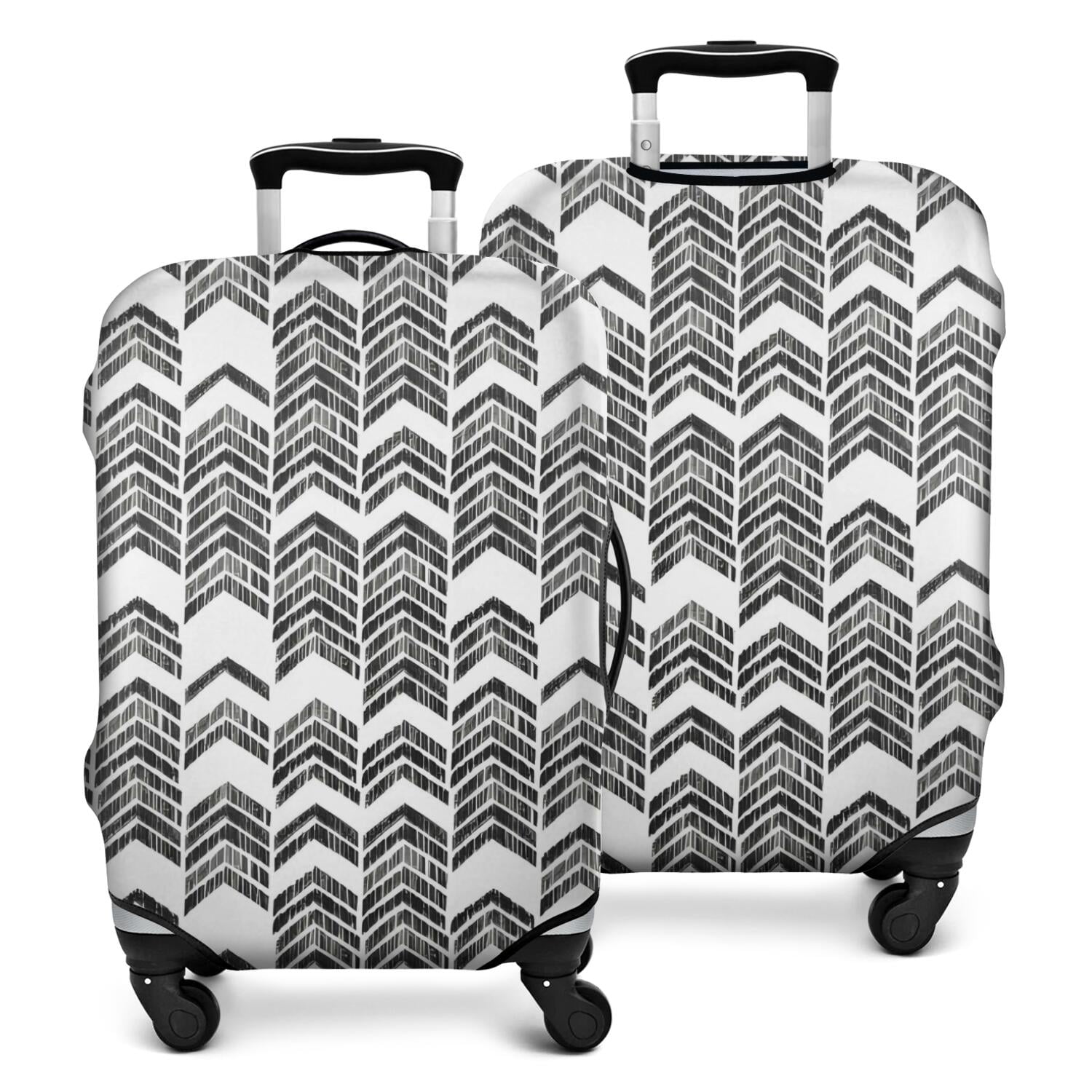 Black and White Chevron Pattern Luggage Cover Fashion Suitcase Cover ...