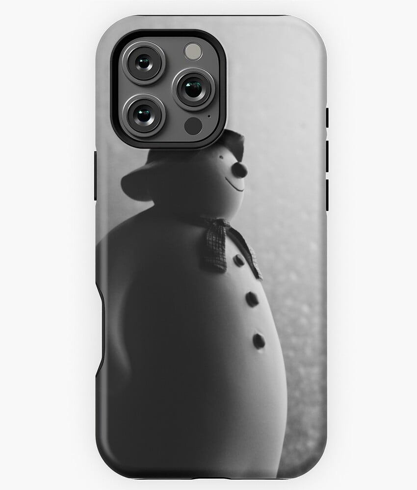 Black and White Christmas The Snowman Phone Case for iPhone 16 15 14 13 ...