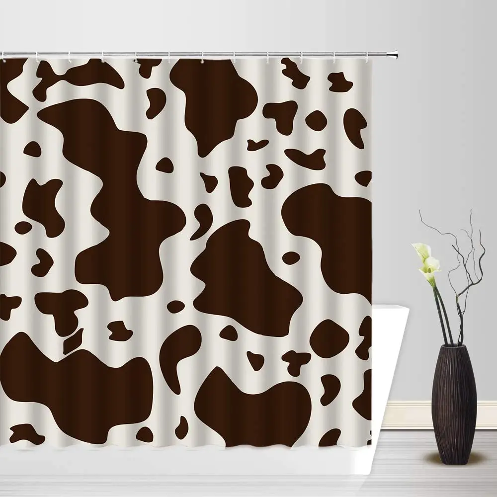 Black and White Cow Spots Shower Curtain uflage Plaid Wood Grain ...