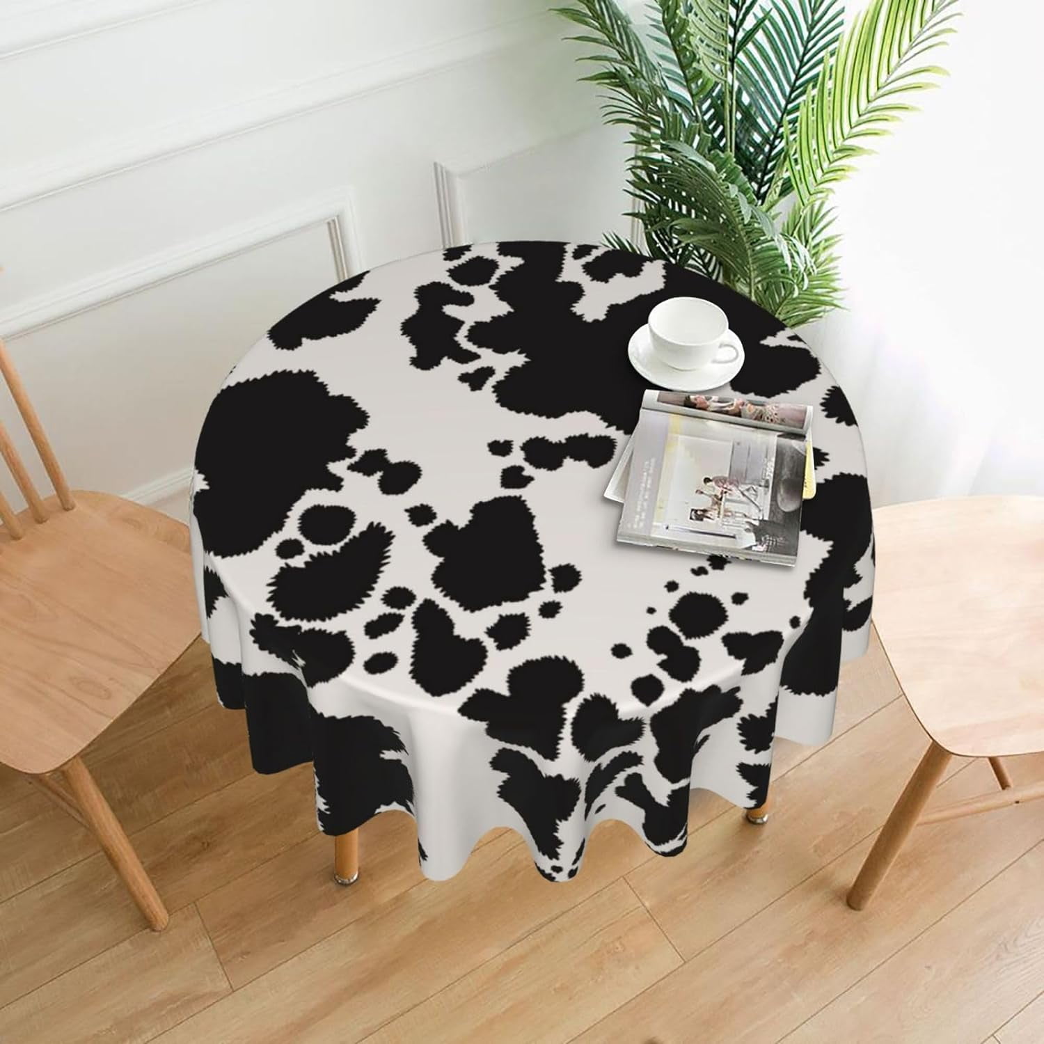 Black and White Cowhide Tablecloth,Farm Animal Cowhide Print Cow ...