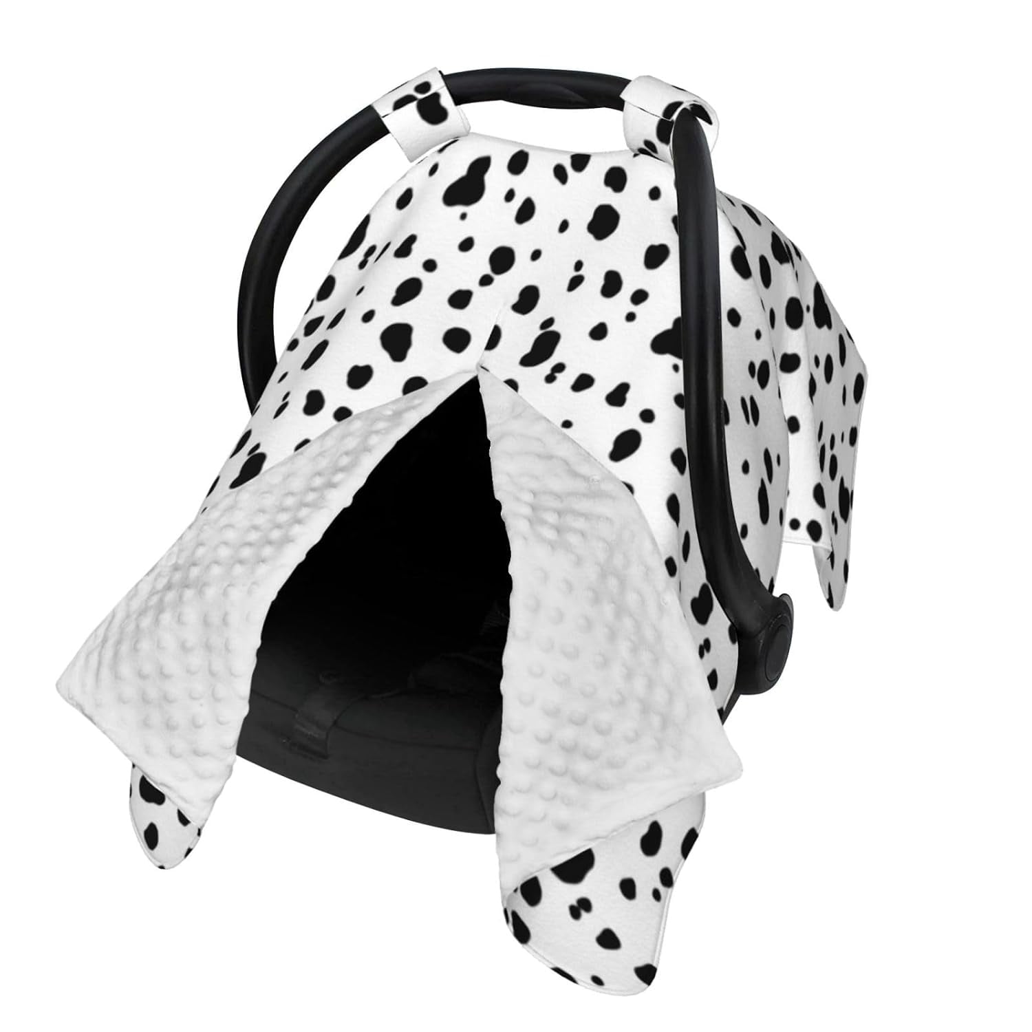 Black and White Dalmatian Print Baby Car Seat, Rain Shelter, Warm and ...