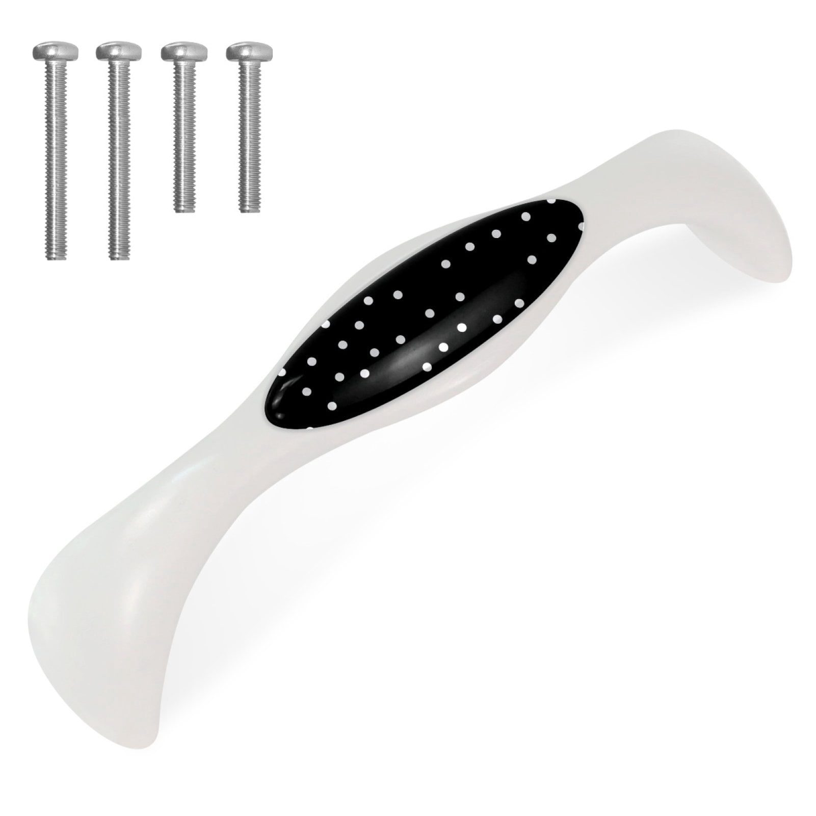 Black and White Dot Kitchen Cabinet Pull Knobs Drawer Hardware Handles ...