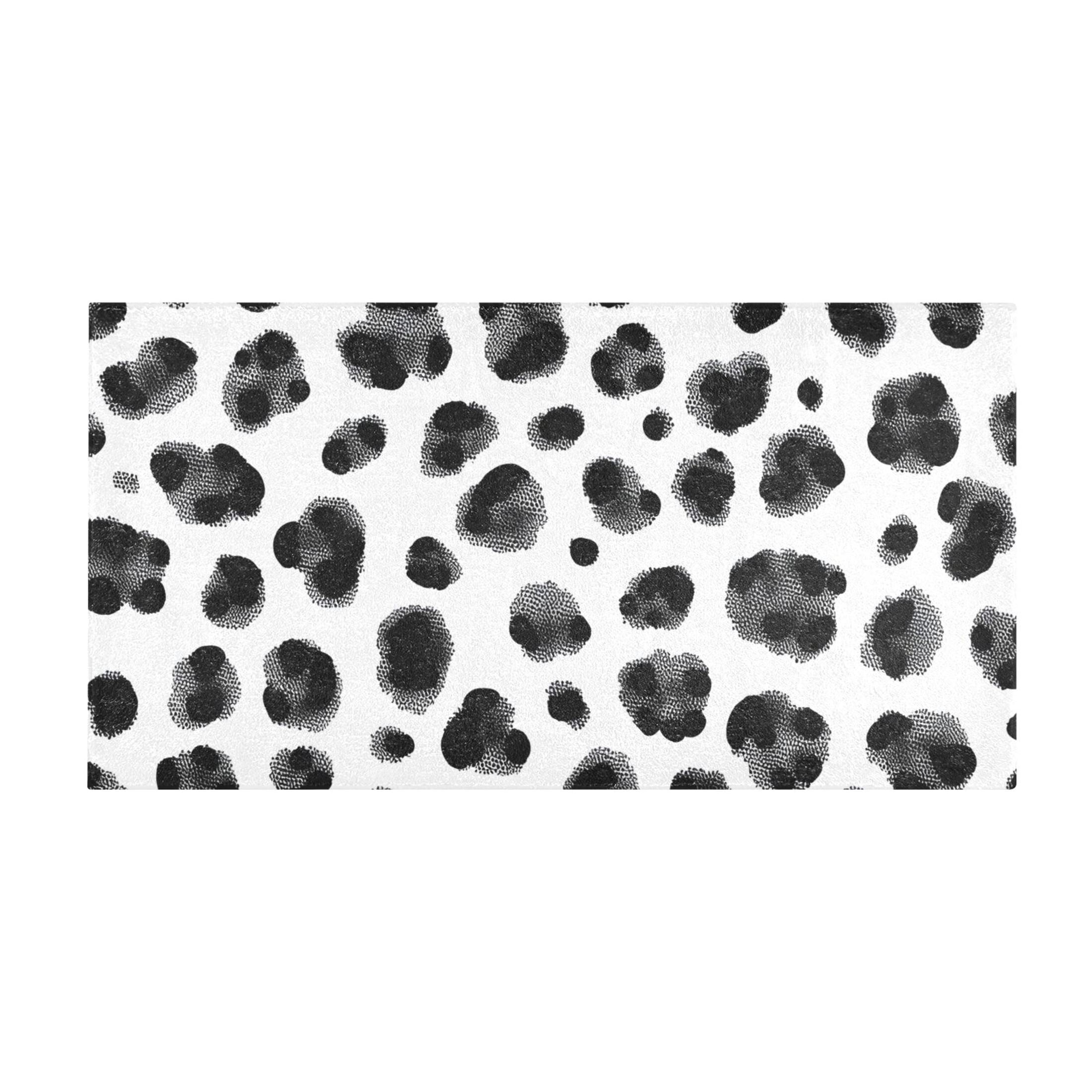 Black and White Dotted Pattern Bath Mat 39x20 Inch Soft Absorbent Non ...