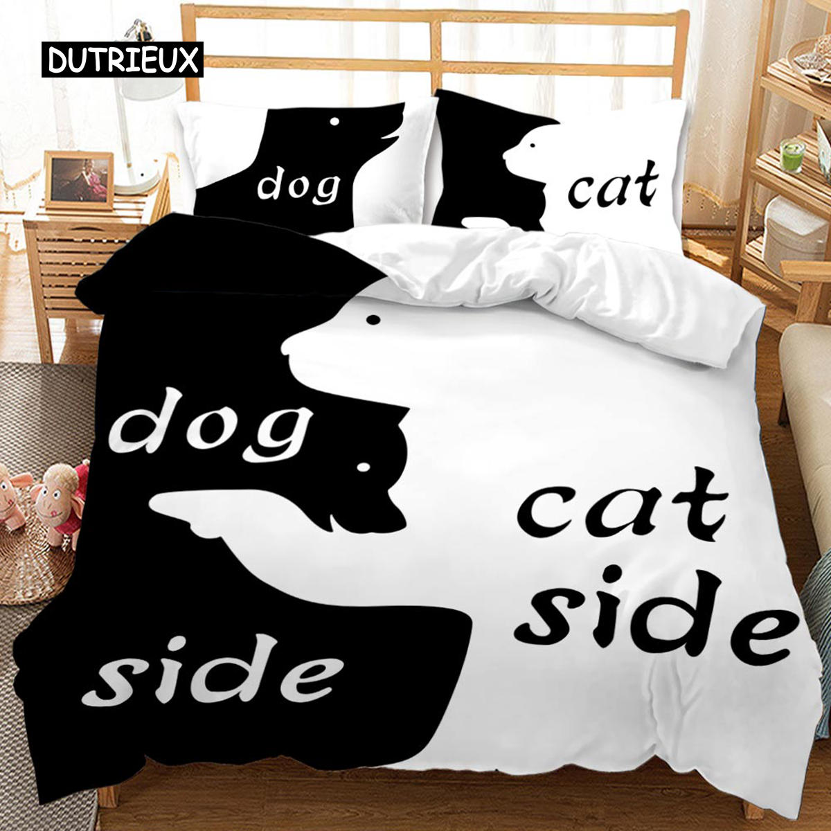 Black and White Duvet Cover Couple Black and White Twin Bedding Set Her ...