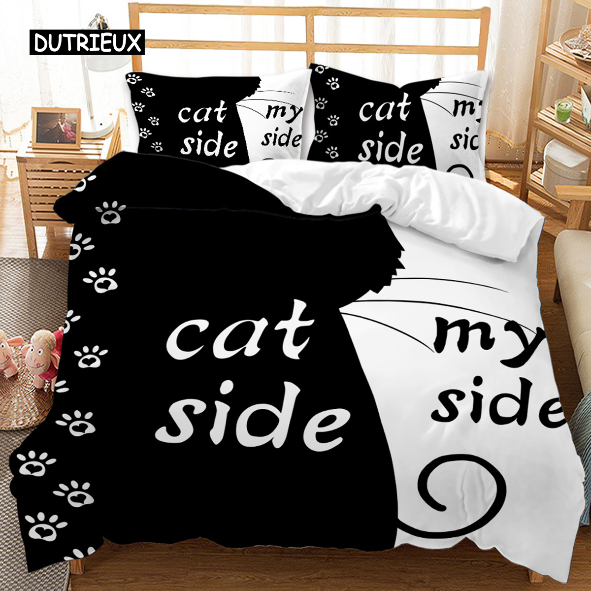 Black and White Duvet Cover Couple Black and White Twin Bedding Set Her ...