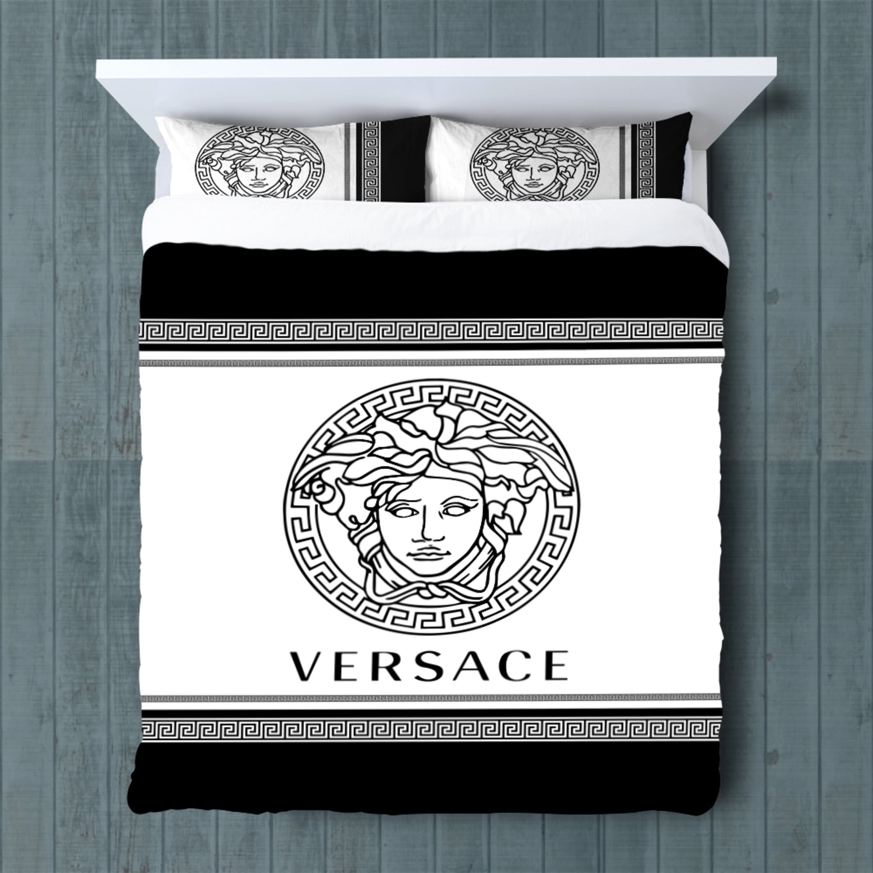 Black and White Duvet Cover Set Luxurious Greek Key Design for Elegant ...