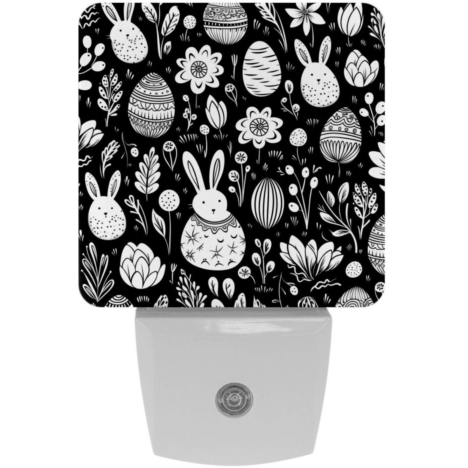 Black and White Easter LED Square Night Light - Energy Efficient and ...