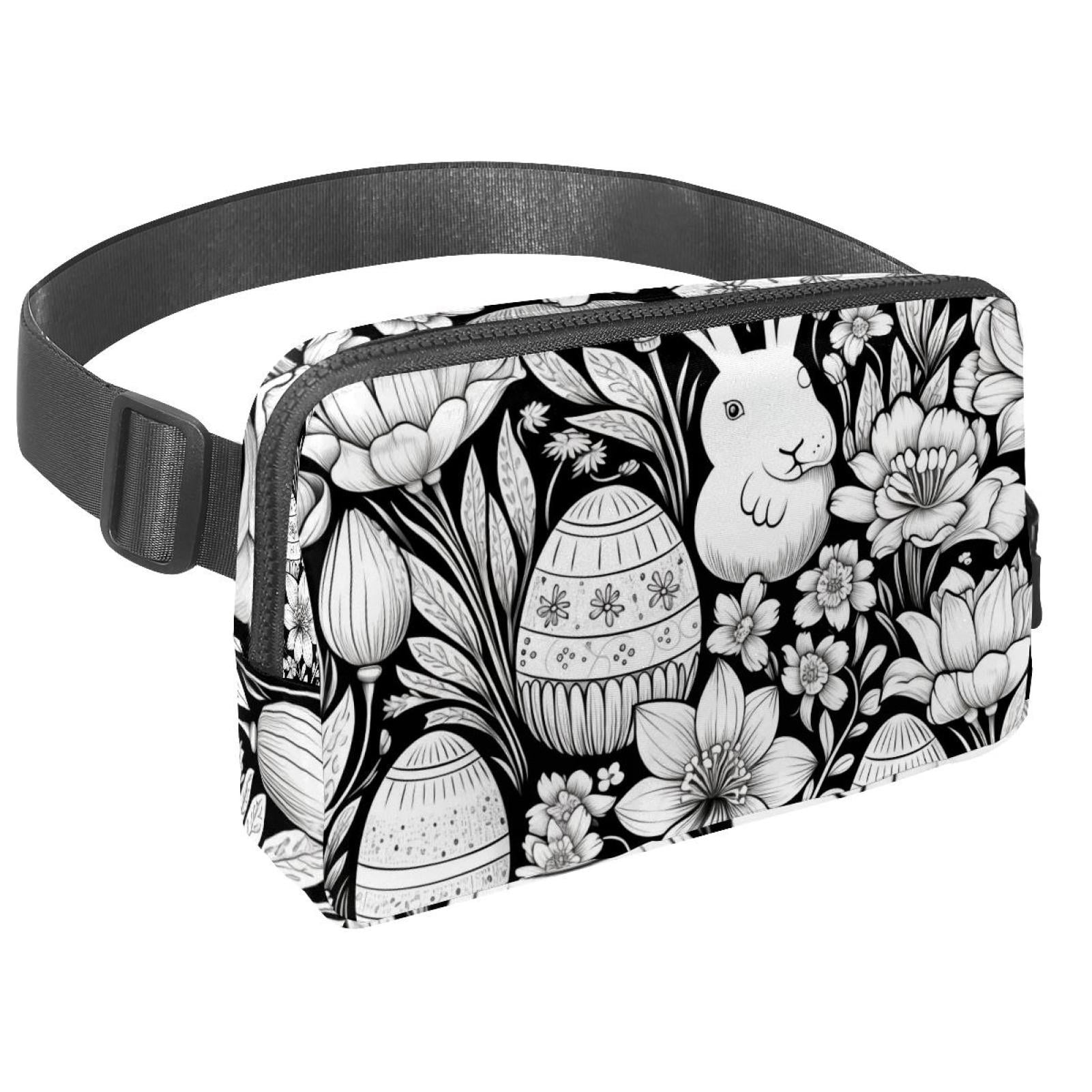 Black and White Easter Lightweight Adjustable Fanny Pack with Extension ...