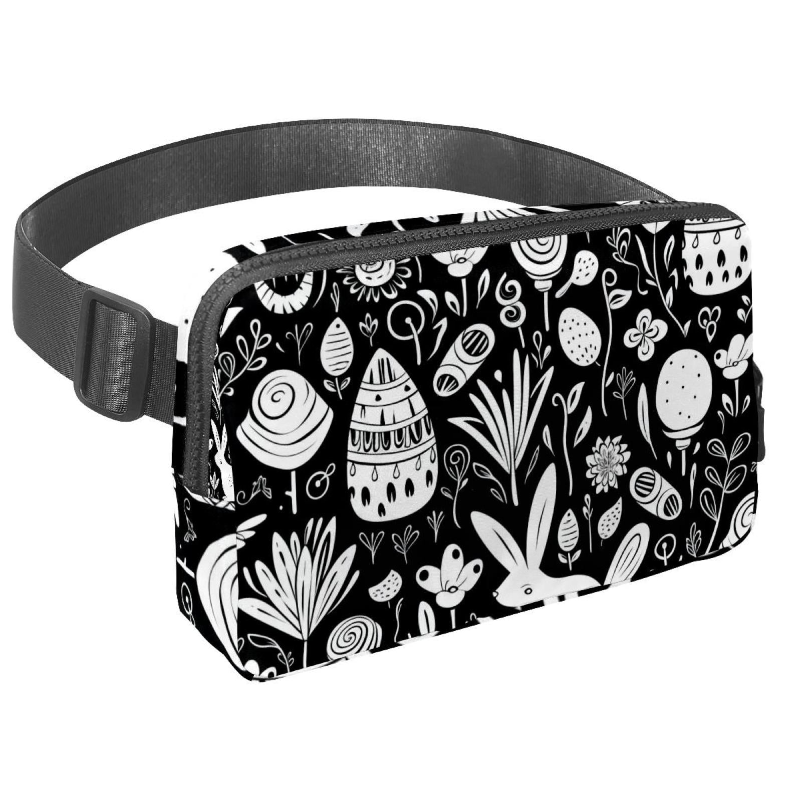 Black and White Easter Lightweight Adjustable Fanny Pack with Extension ...