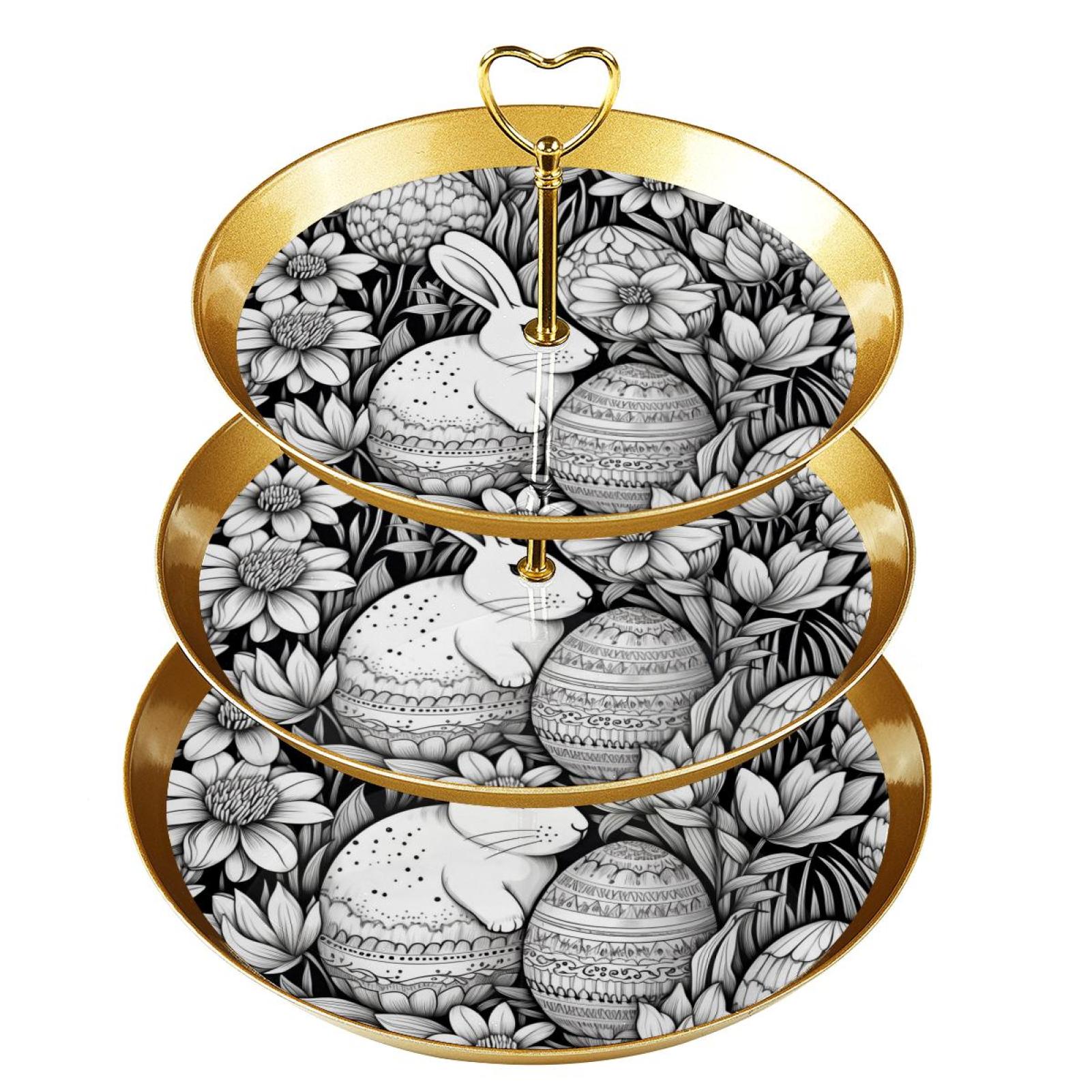 Black and White Easter Plastic Discs Hanging Organizer for Dessert ...