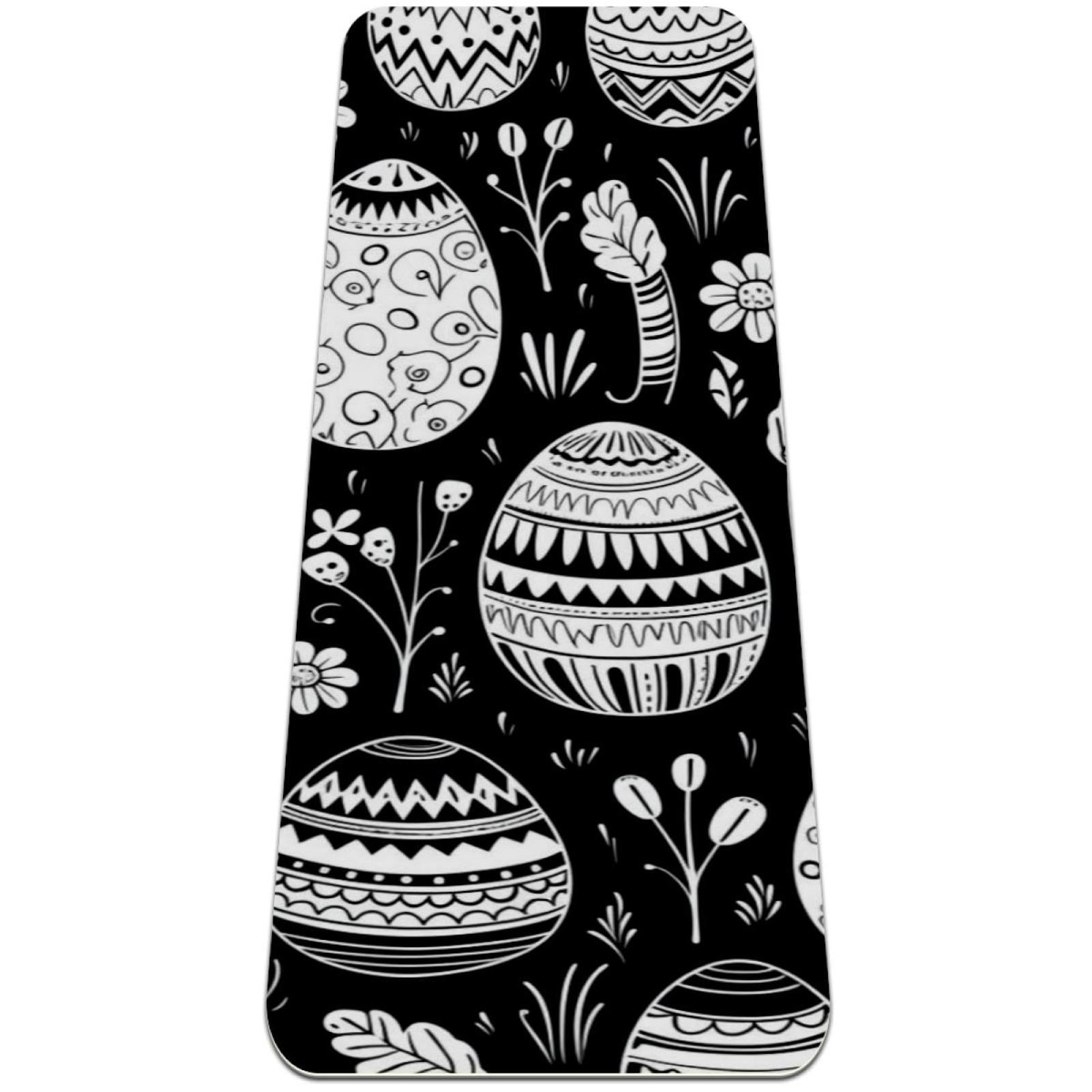Black and White Easter Premium TPE Yoga Mat for Workout Sessions ...