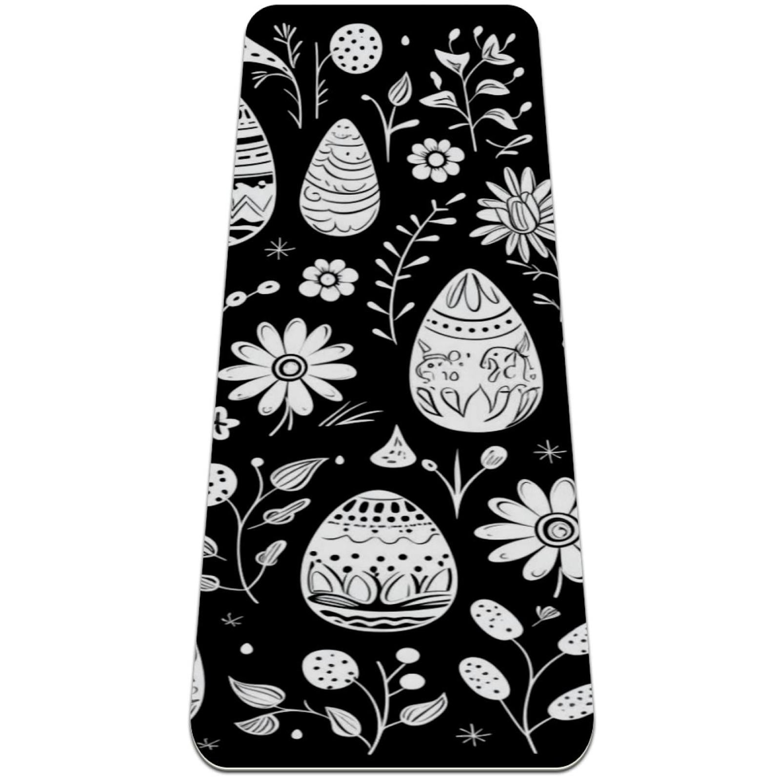 Black and White Easter TPE Exercise Mat - Yoga Mat for Home Workouts ...